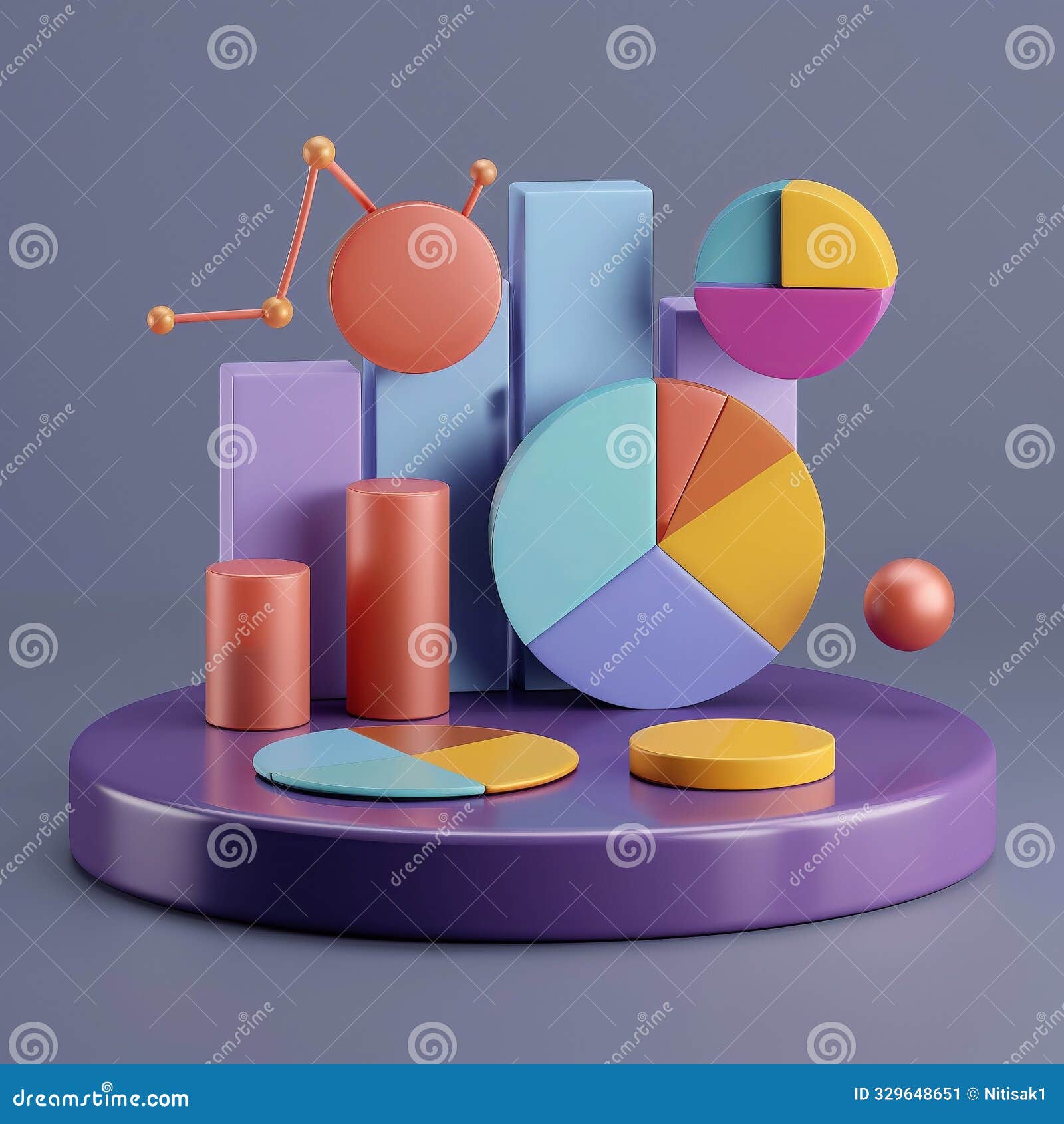 3D Render Icon 3D Bar Chart with Different Anatomy Sections Like Bones ...
