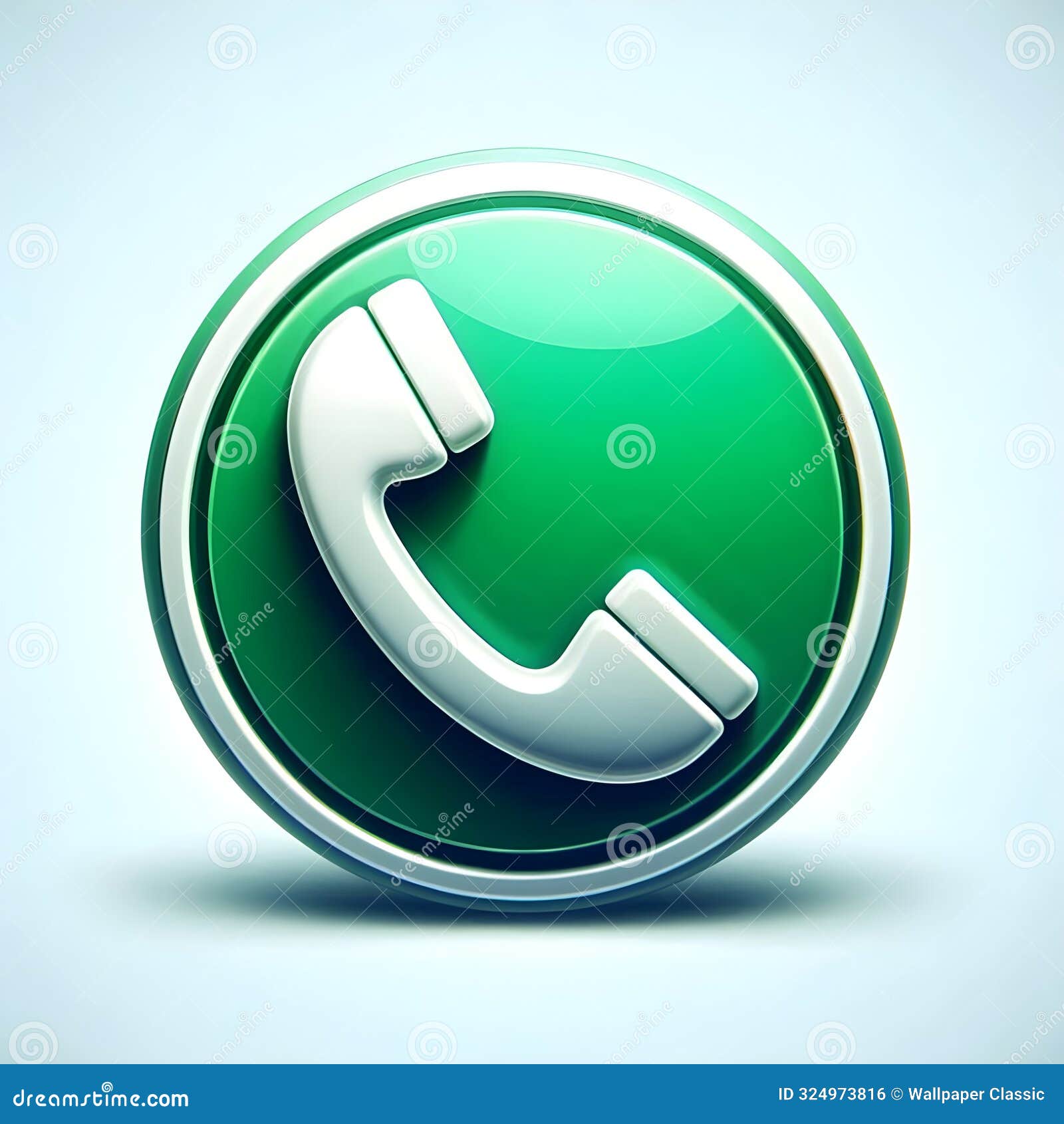 3d render icon call green stock illustration. Illustration of logo ...