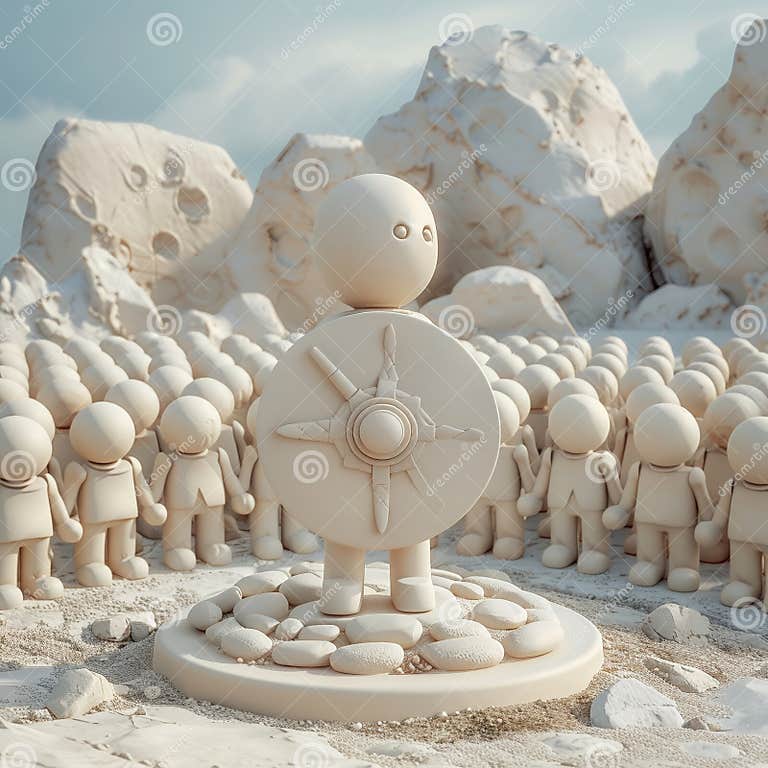 3D Render Icon Clay Style of a Bar Chart with a Stack of Clay Blocks ...