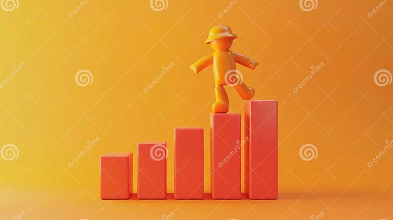 3d Render Icon Clay Style Of A Bar Chart With A Stack Of Clay Blocks Representing Different Data