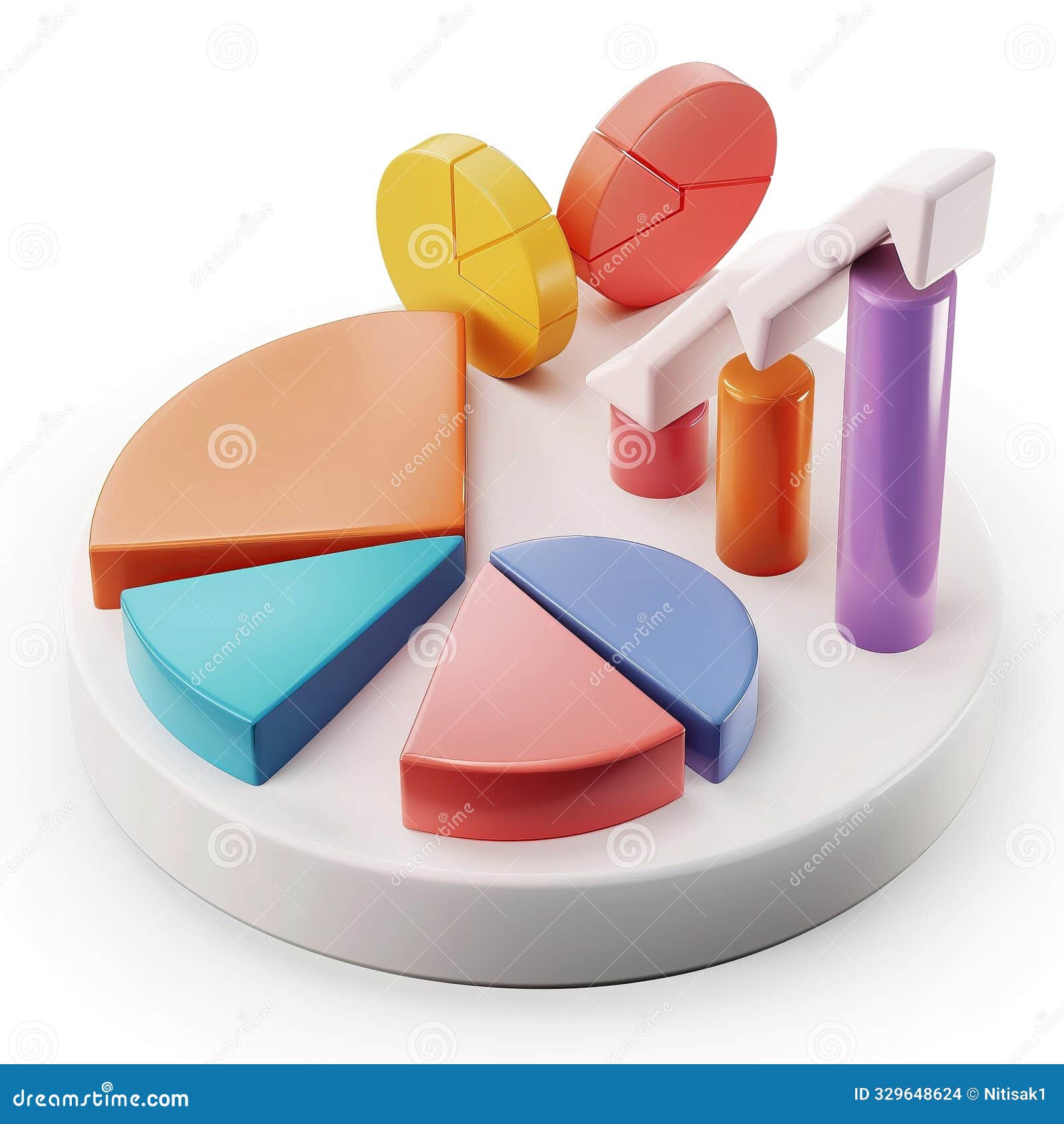 3D Render Icon 3D Bar Chart with Different Anatomy Sections Like Bones ...