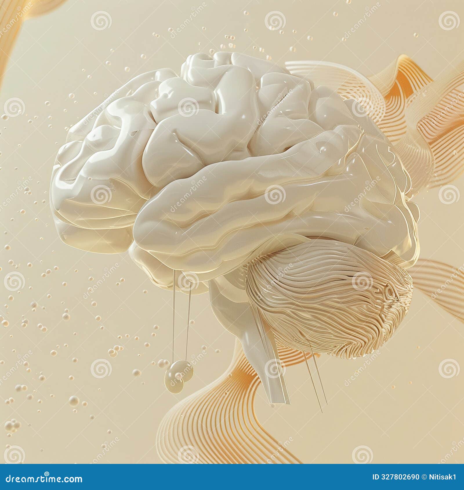 3D Render Icon 8K 3D Model of a Brain with Puzzle Pieces Forming a ...