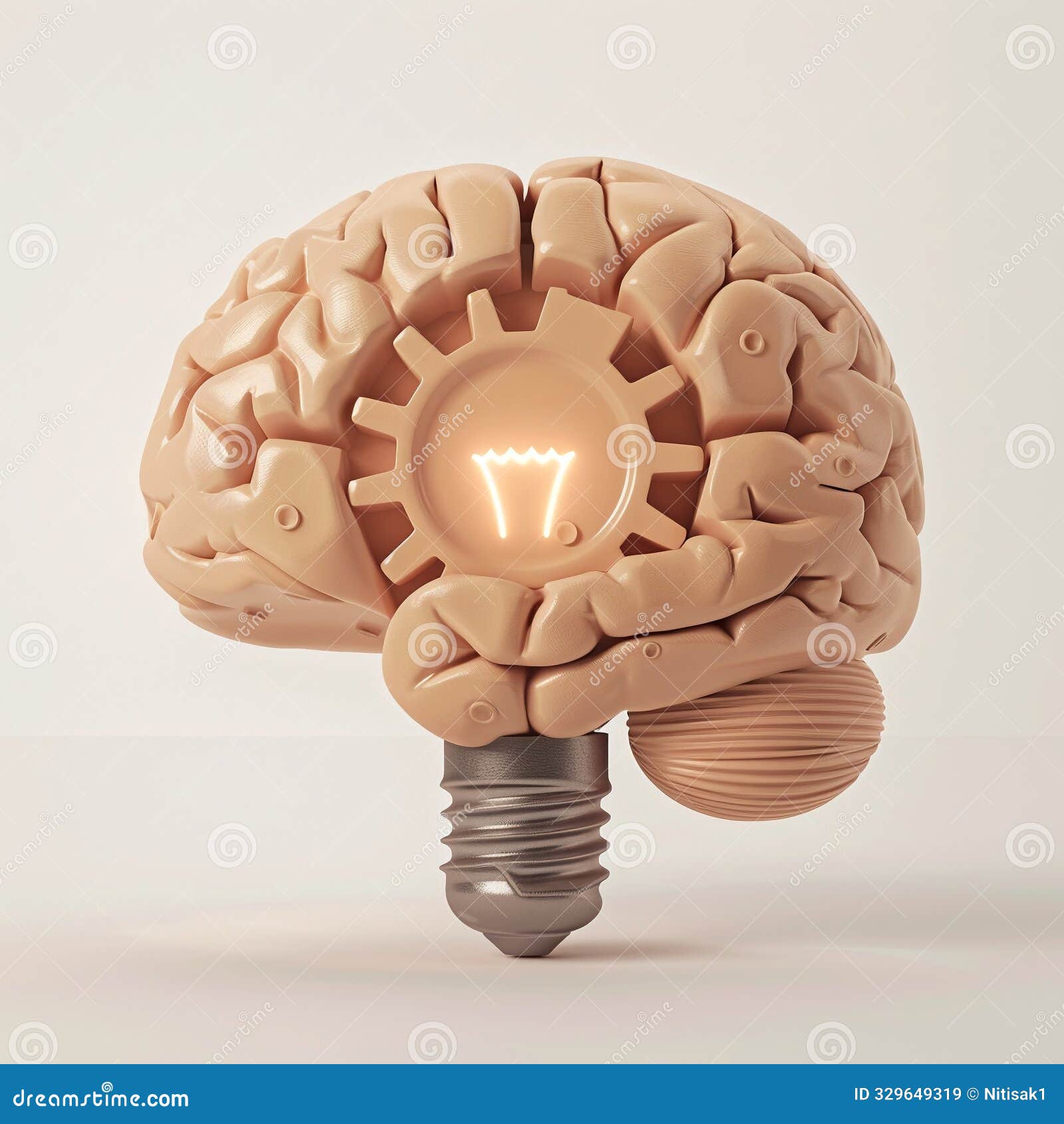 3D Render Icon 8K 3D Model of a Brain with Puzzle Pieces Forming a ...