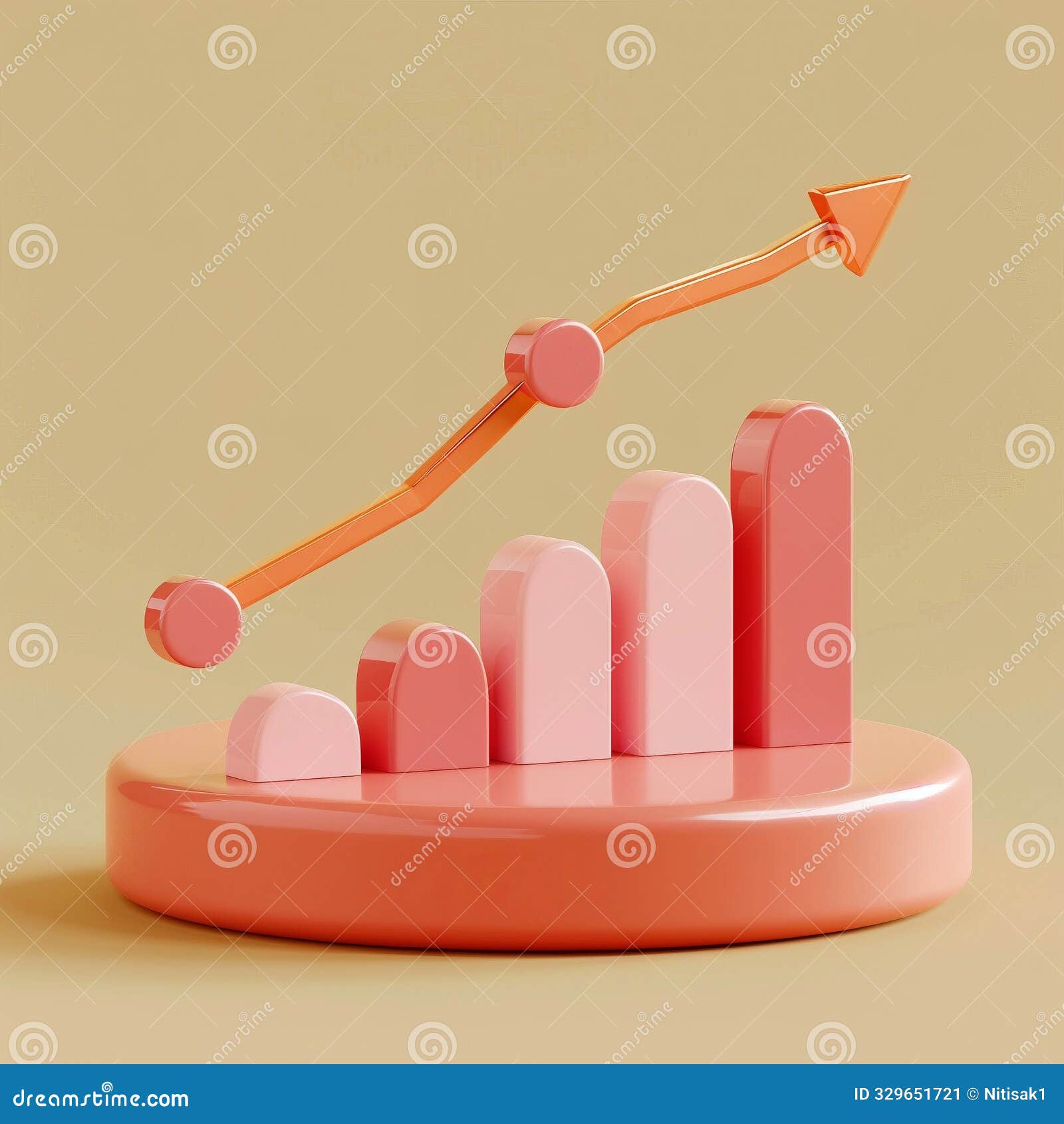 3D Render Icon Line Graph Tracking Energy Consumption with a Playful ...