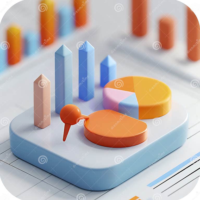 3D Render Icon Line Graph Tracking Energy Consumption with a Playful ...
