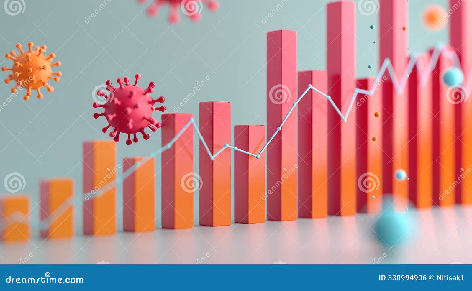3D Render Icon Line Graph Tracking Energy Consumption with a Playful ...