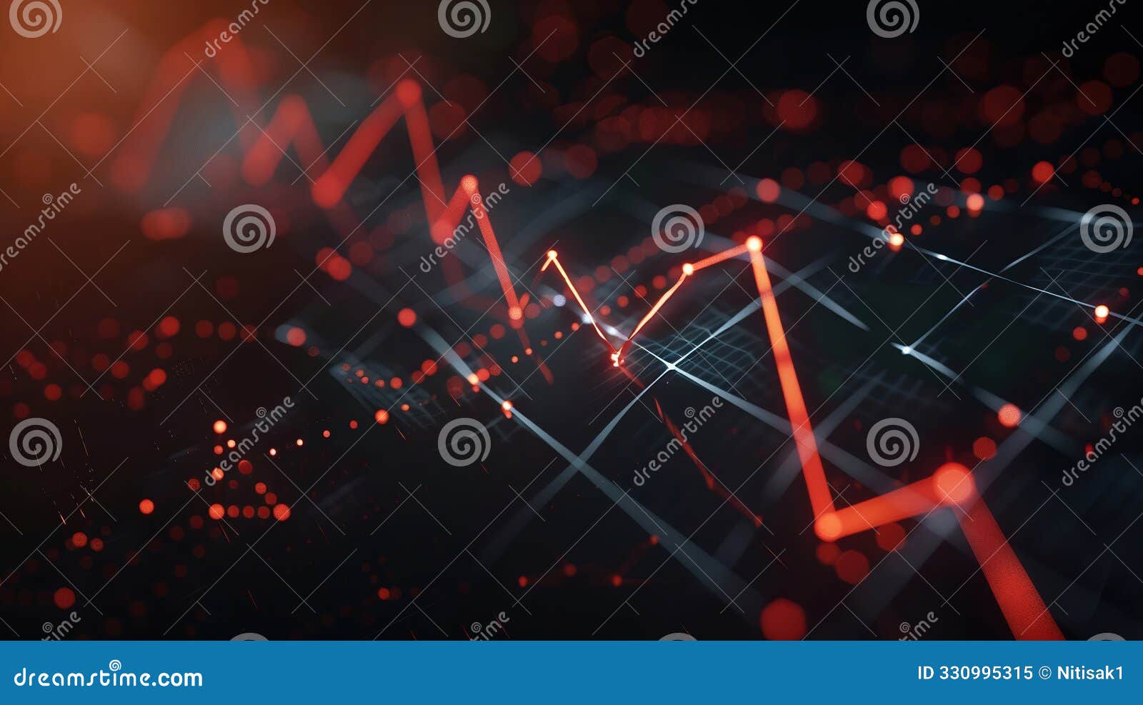 3D Render Icon Line Graph Tracking Energy Consumption with a Playful ...