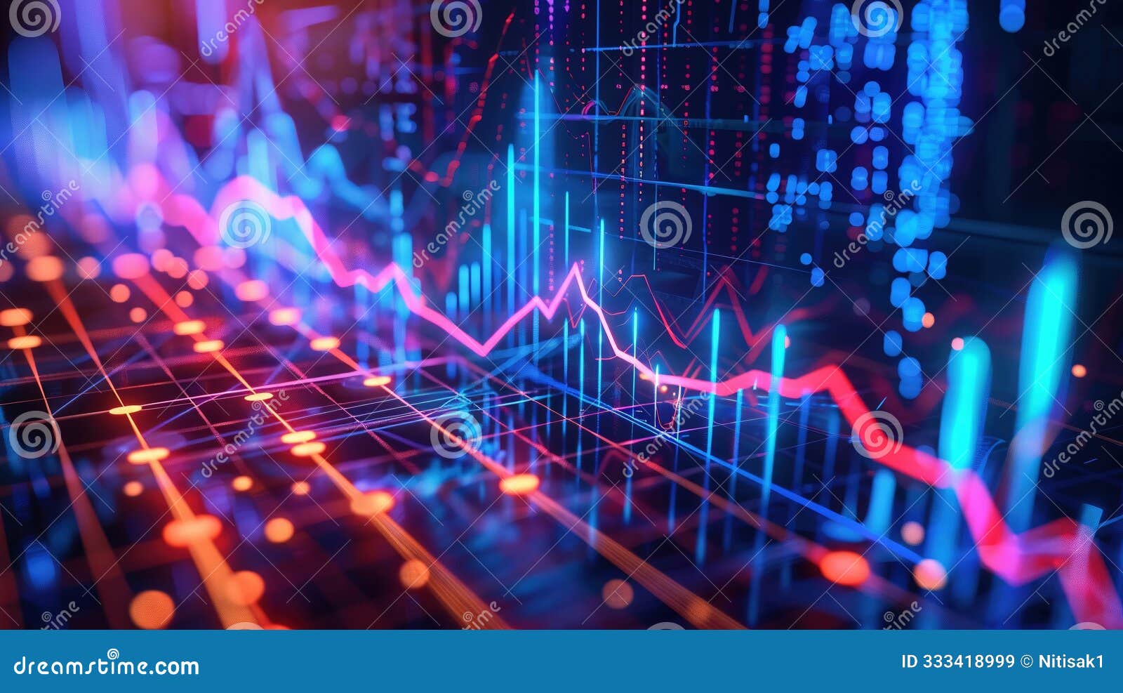 3D Render Icon Line Graph Tracking Energy Consumption with a Playful ...