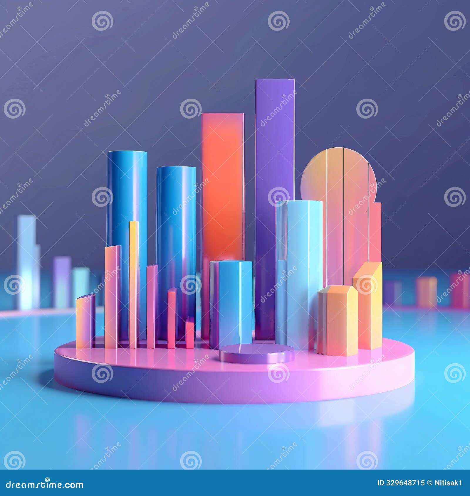 3D Render Icon 3D Pie Chart Rotating and Morphing Representing Business ...