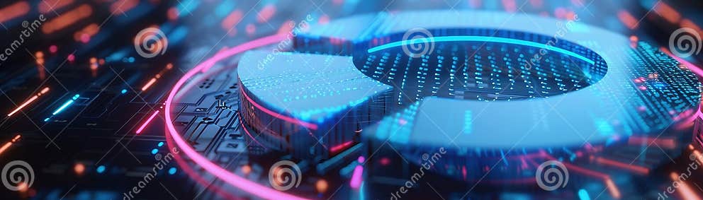 3D Render Icon 3D Pie Chart Rotating and Morphing Representing Business ...