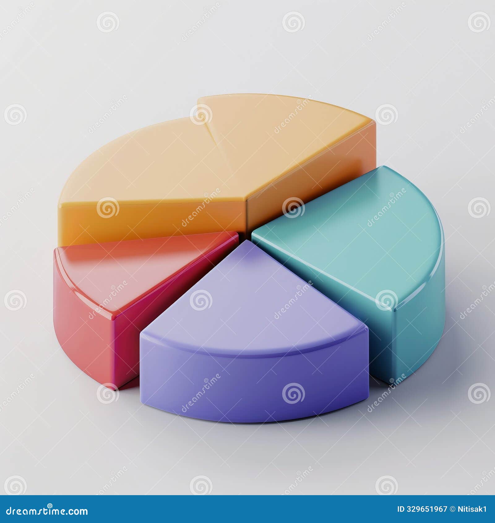 3D Render Icon Pie Chart Showing the Distribution of Wealth in the ...