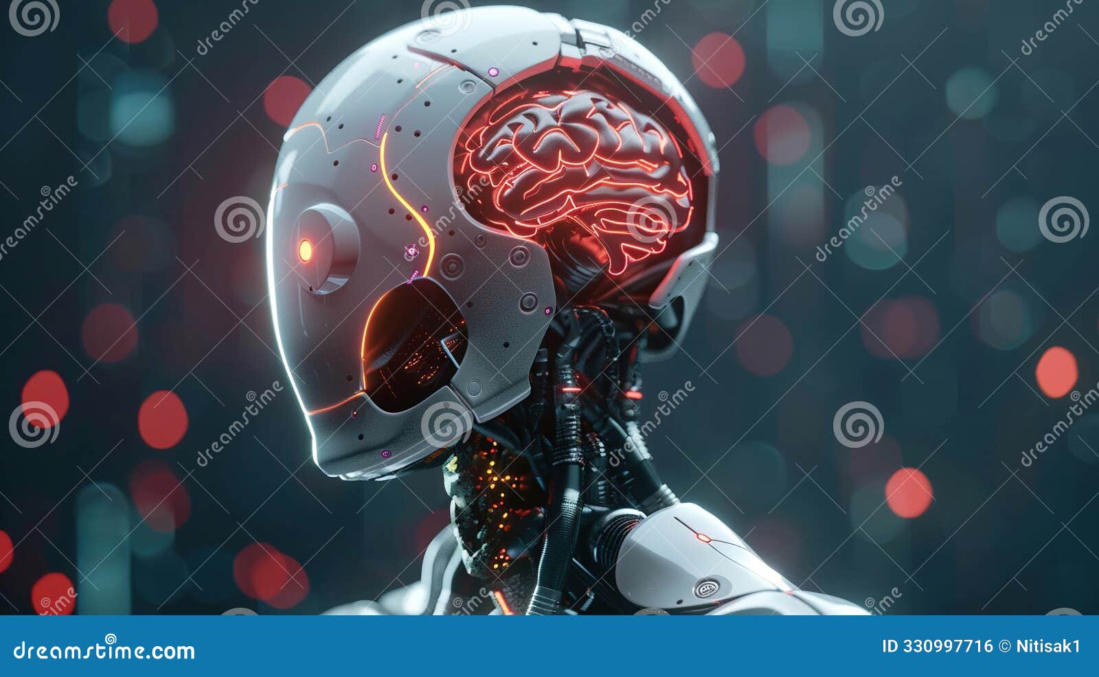 3D Render Icon Robot with a Brain Symbolizing Artificial Intelligence ...