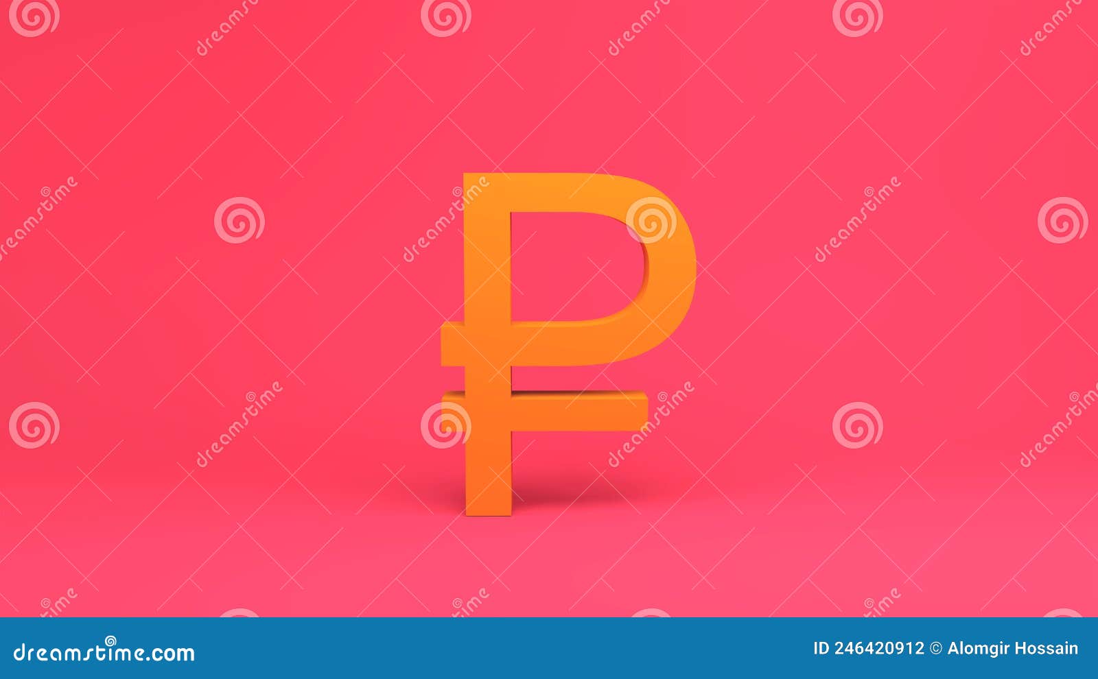 3d Render Icon of Russian Ruble on Radical Red Background Stock ...