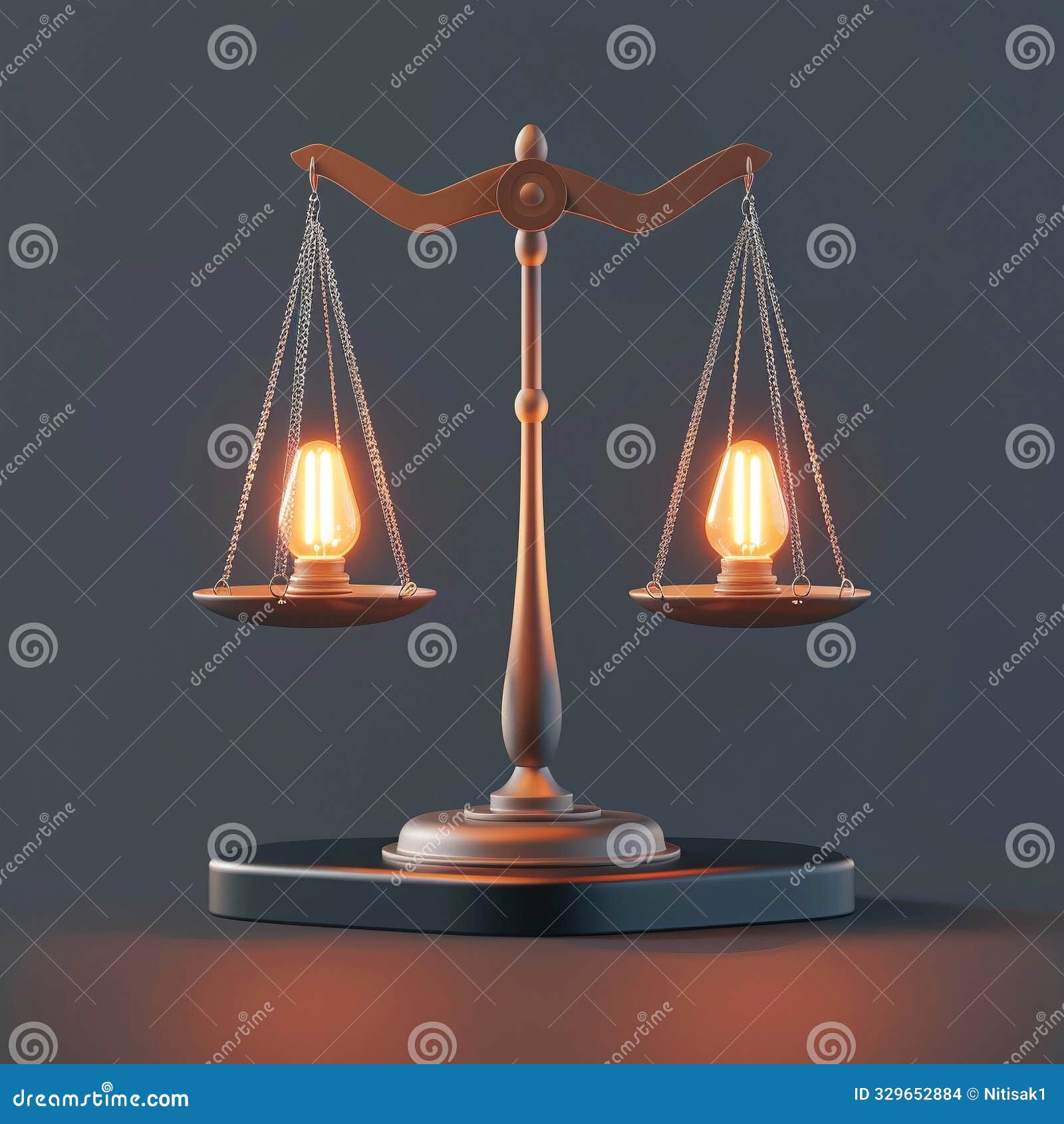 3D Render Icon Symbolic Objects Like Scales for Justice or Lightbulbs ...