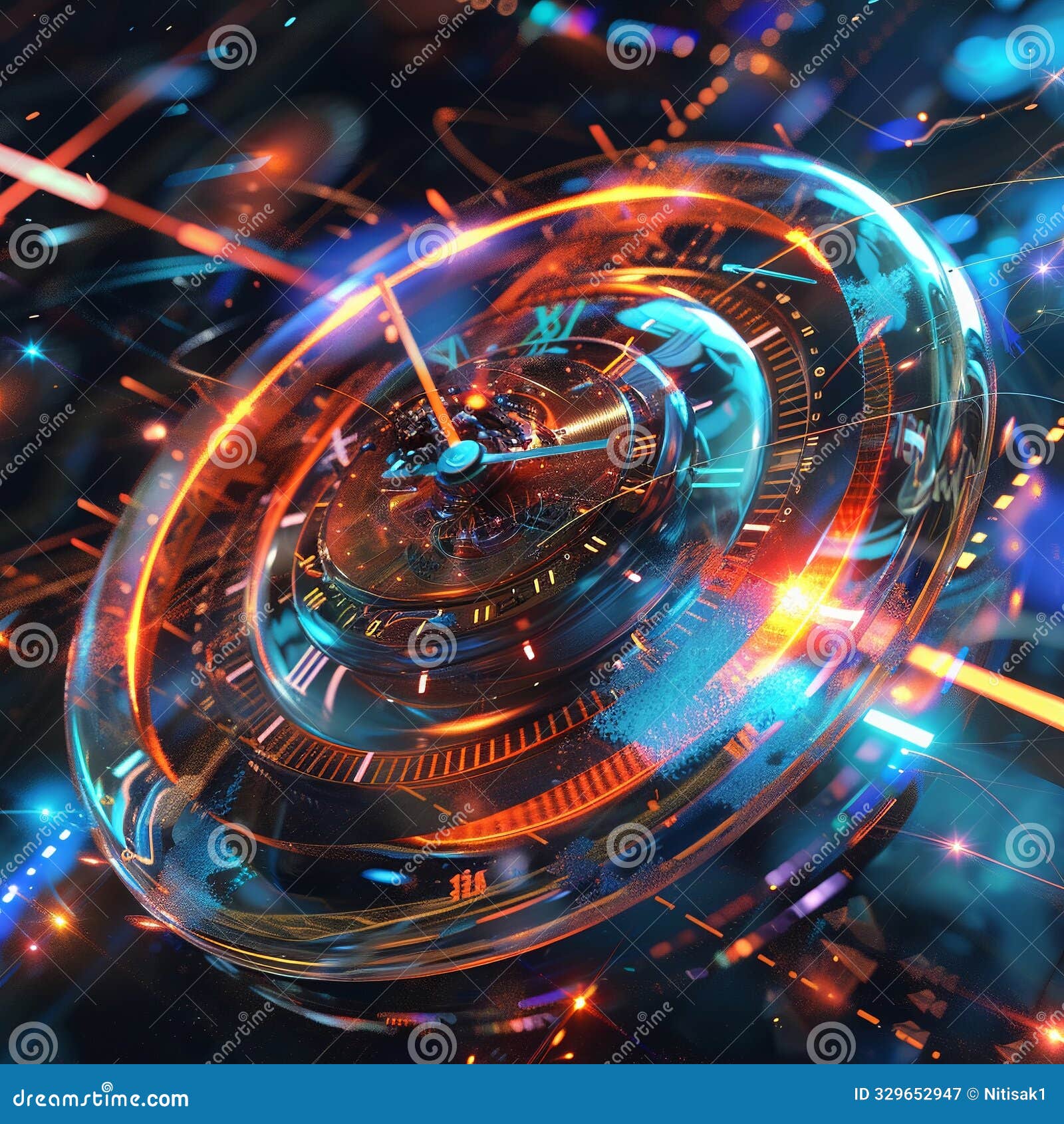 3D Render Icon Time Travel Technology Icon 3d Technology Royalty-Free ...