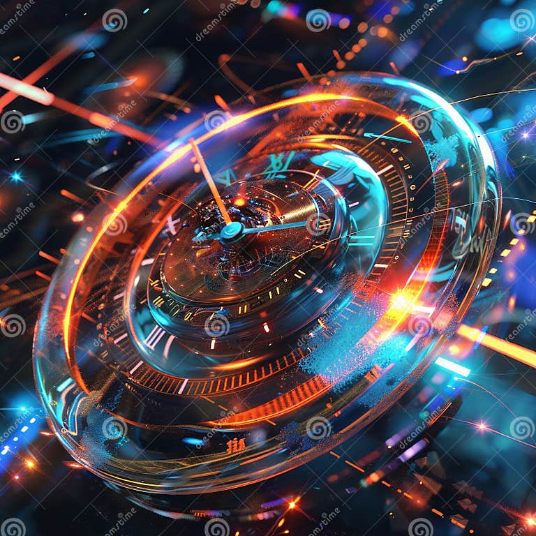 3D Render Icon Time Travel Technology Icon 3d Technology Stock ...