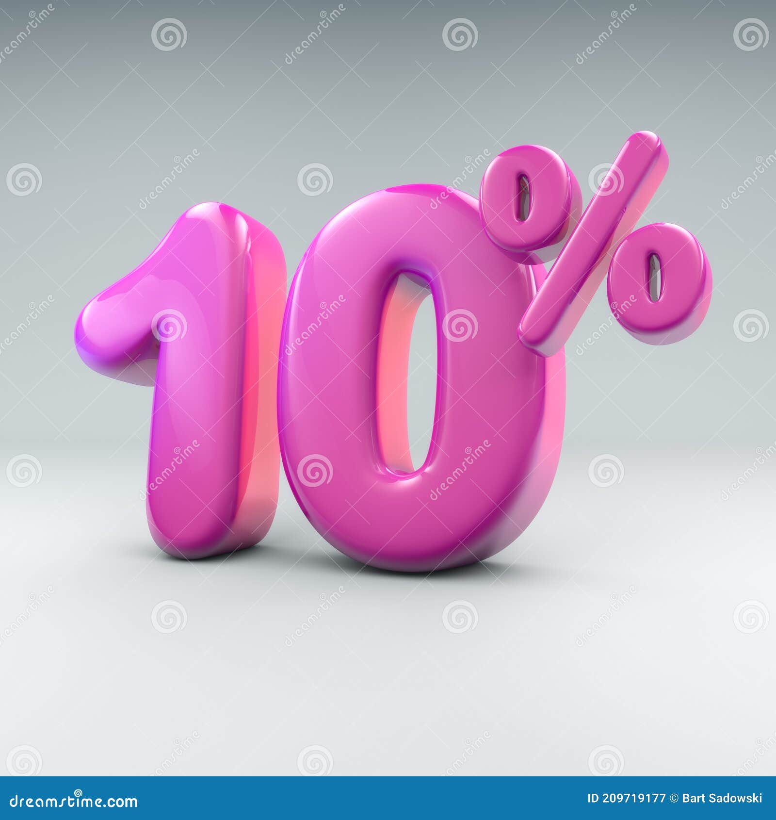 3D Render of the Number 10 in Pink Bubbly Style Stock Illustration ...