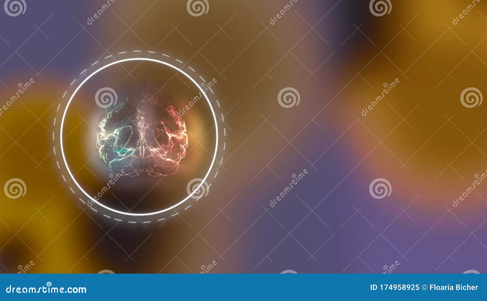 3d Render Illuminating Brain in the Process of Intense Learning, Inside ...