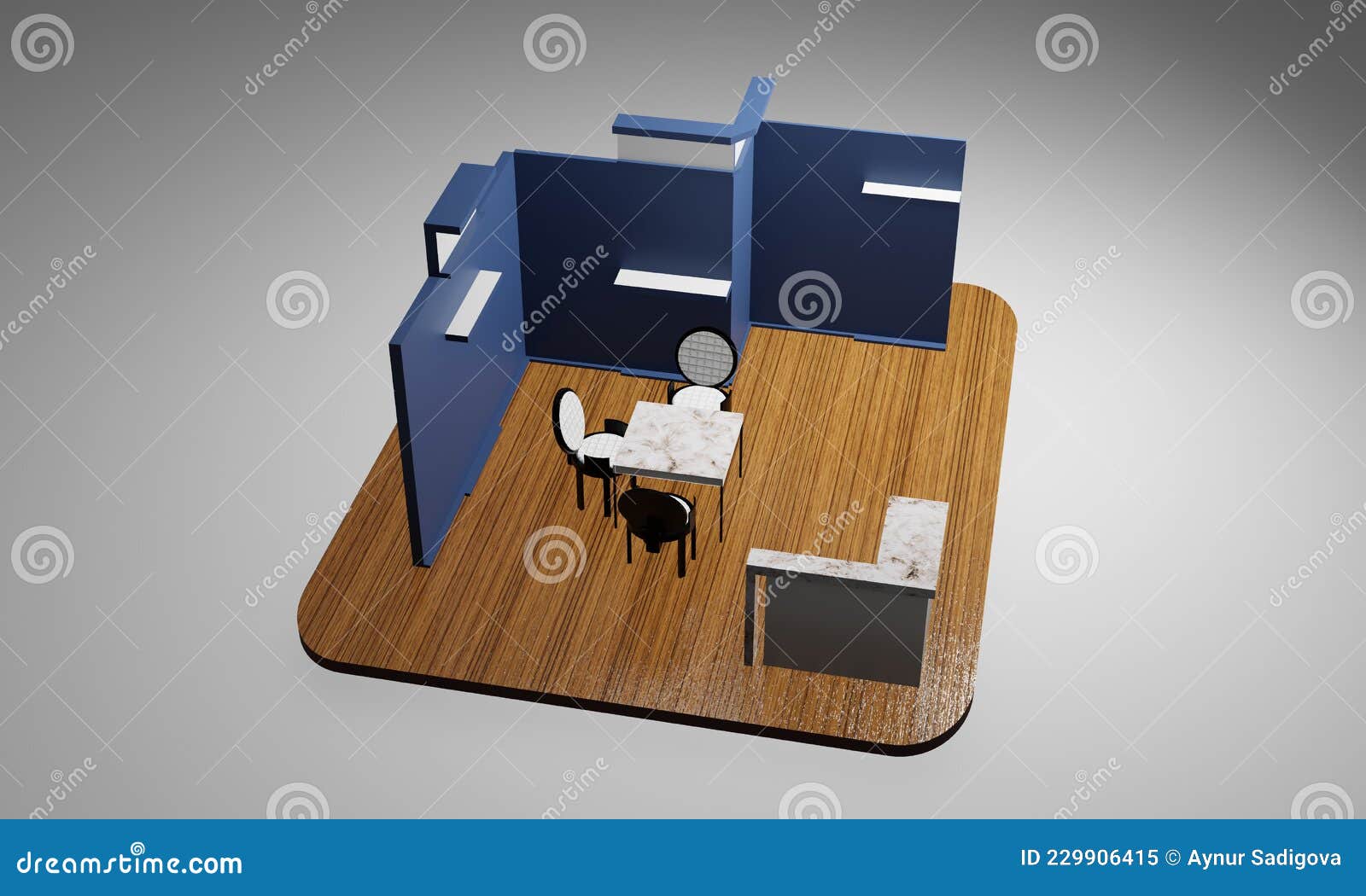 3d Render Illustrated Unique Creative Exhibition Stand Display Design ...