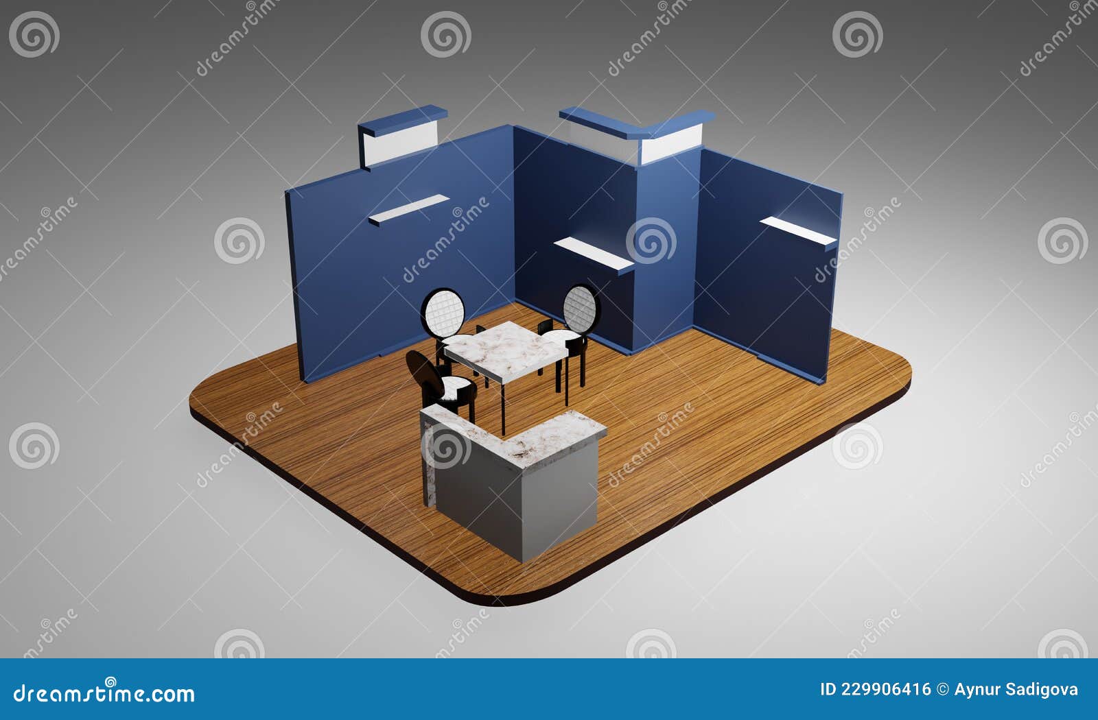 3d Render Illustrated Unique Creative Exhibition Stand Display Design ...