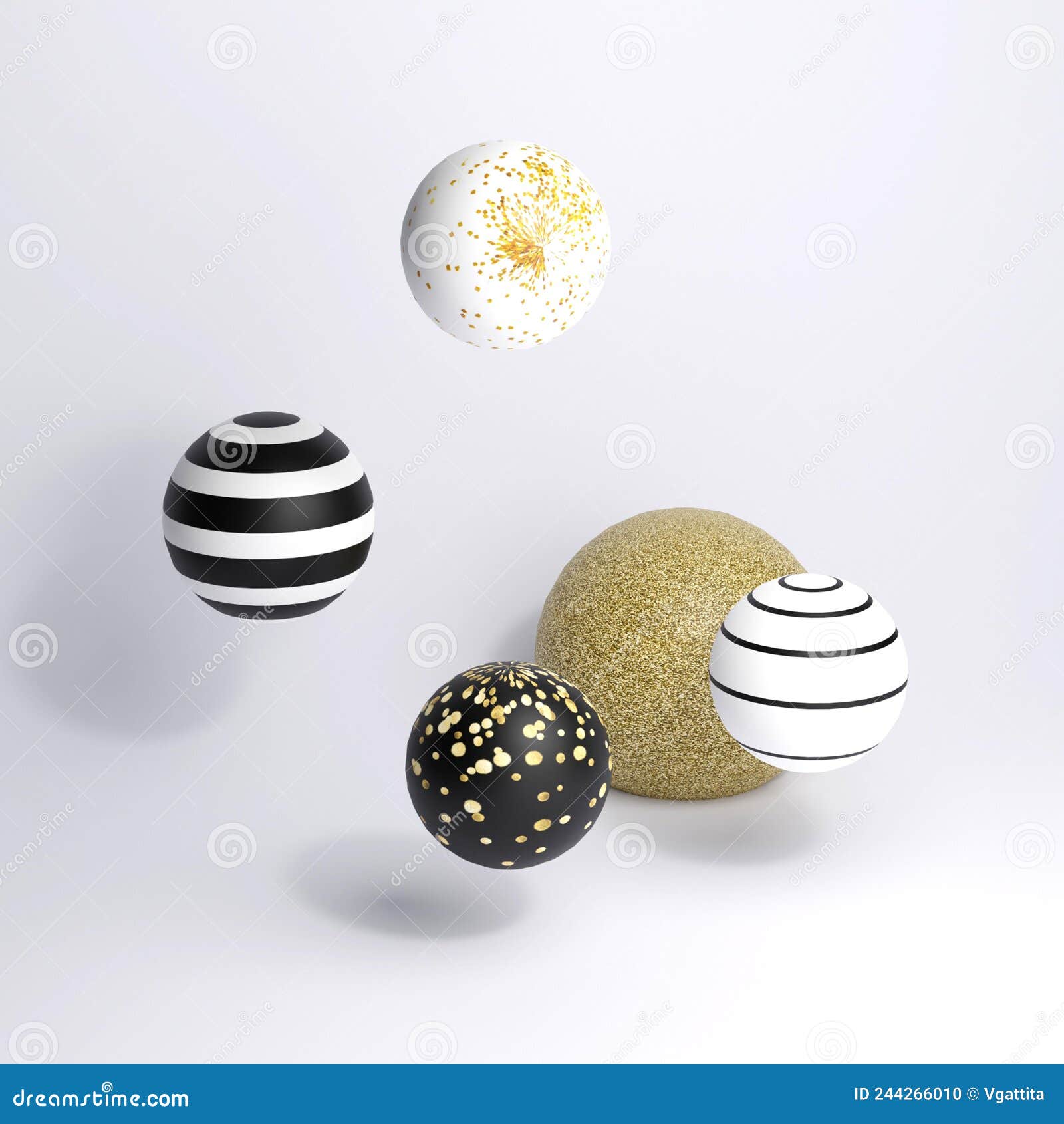3d Render Illustration Abstract Sphere Shape Background with Gold ...
