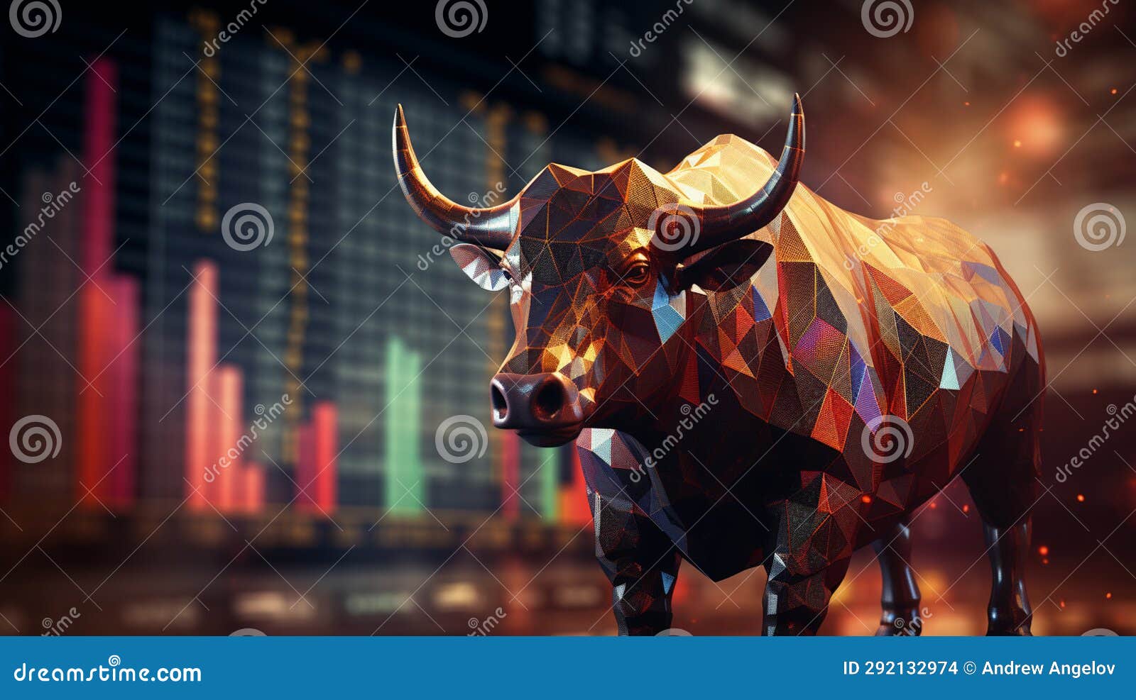 3D Render Illustration of Golden Bull Stock Illustration - Illustration ...