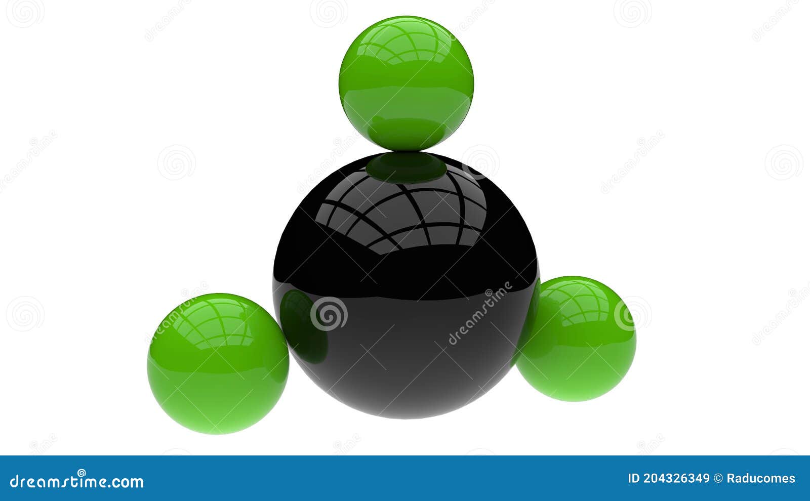 Ammonia, NH3, Molecule Model And Chemical Formula Cartoon Vector ...