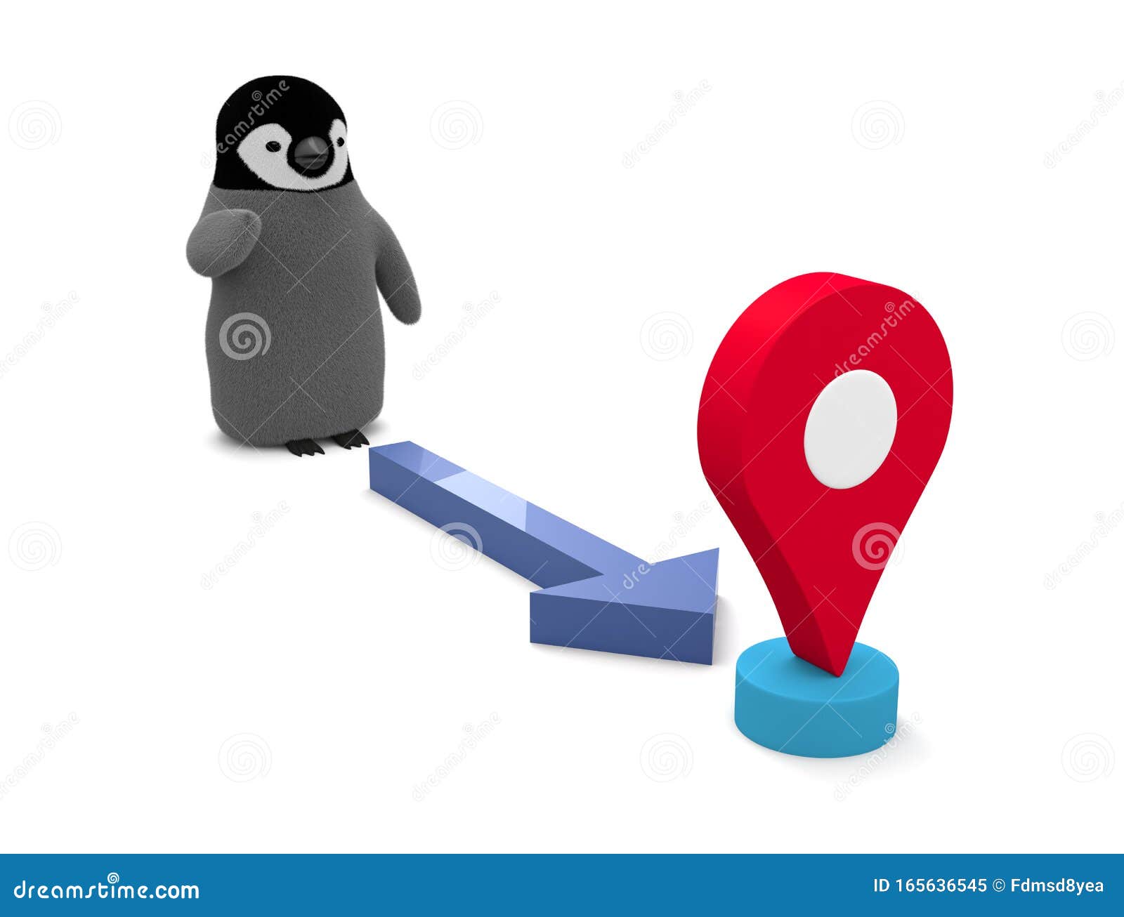 Arrow and destination stock illustration. Illustration of penguin ...
