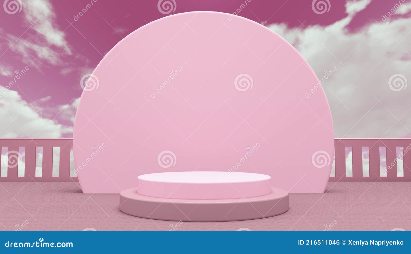 3d Render Illustration. Background with Architectural Elements. Large ...