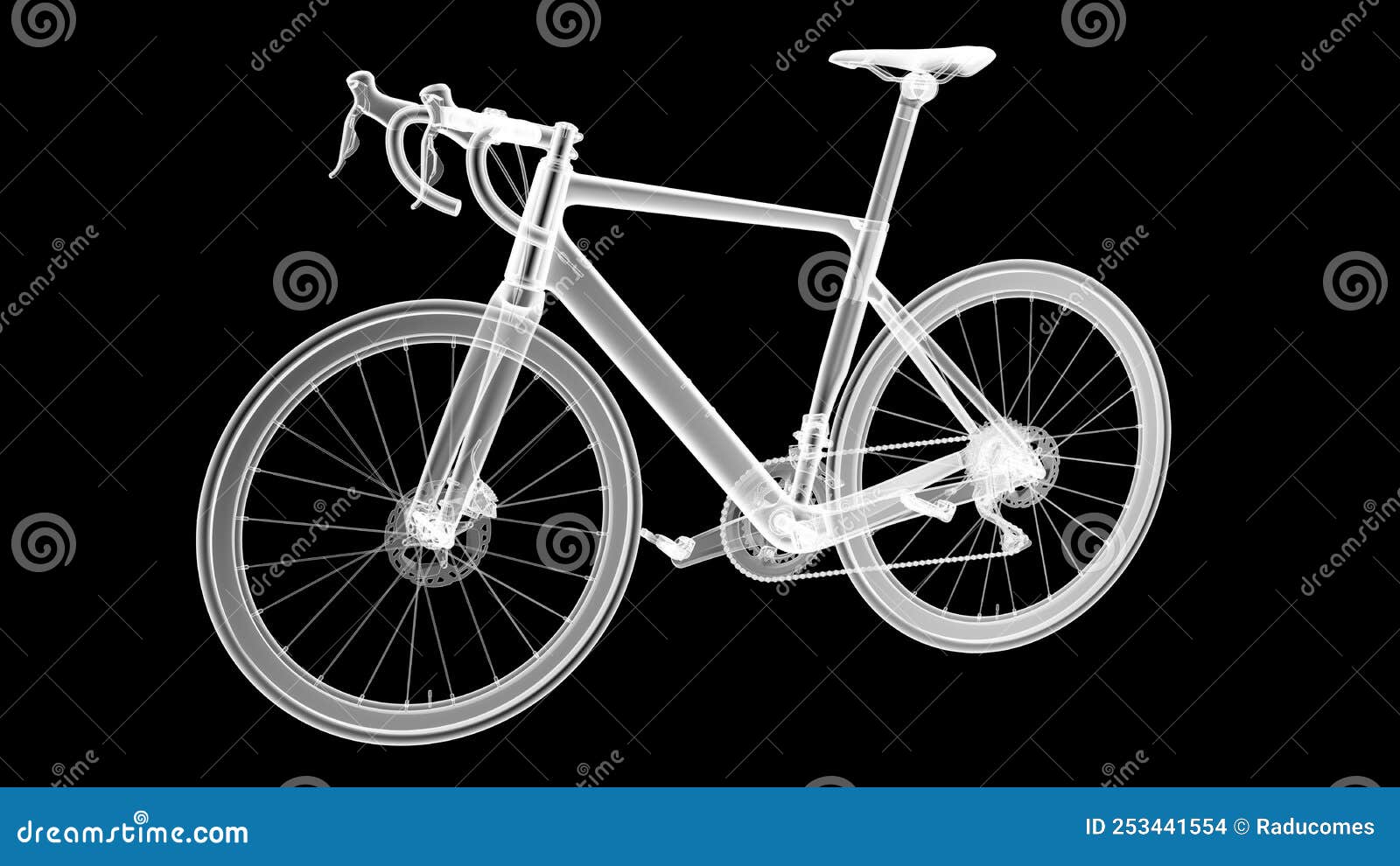 3D Render - Bicycle X-ray View Stock Illustration - Illustration of ...