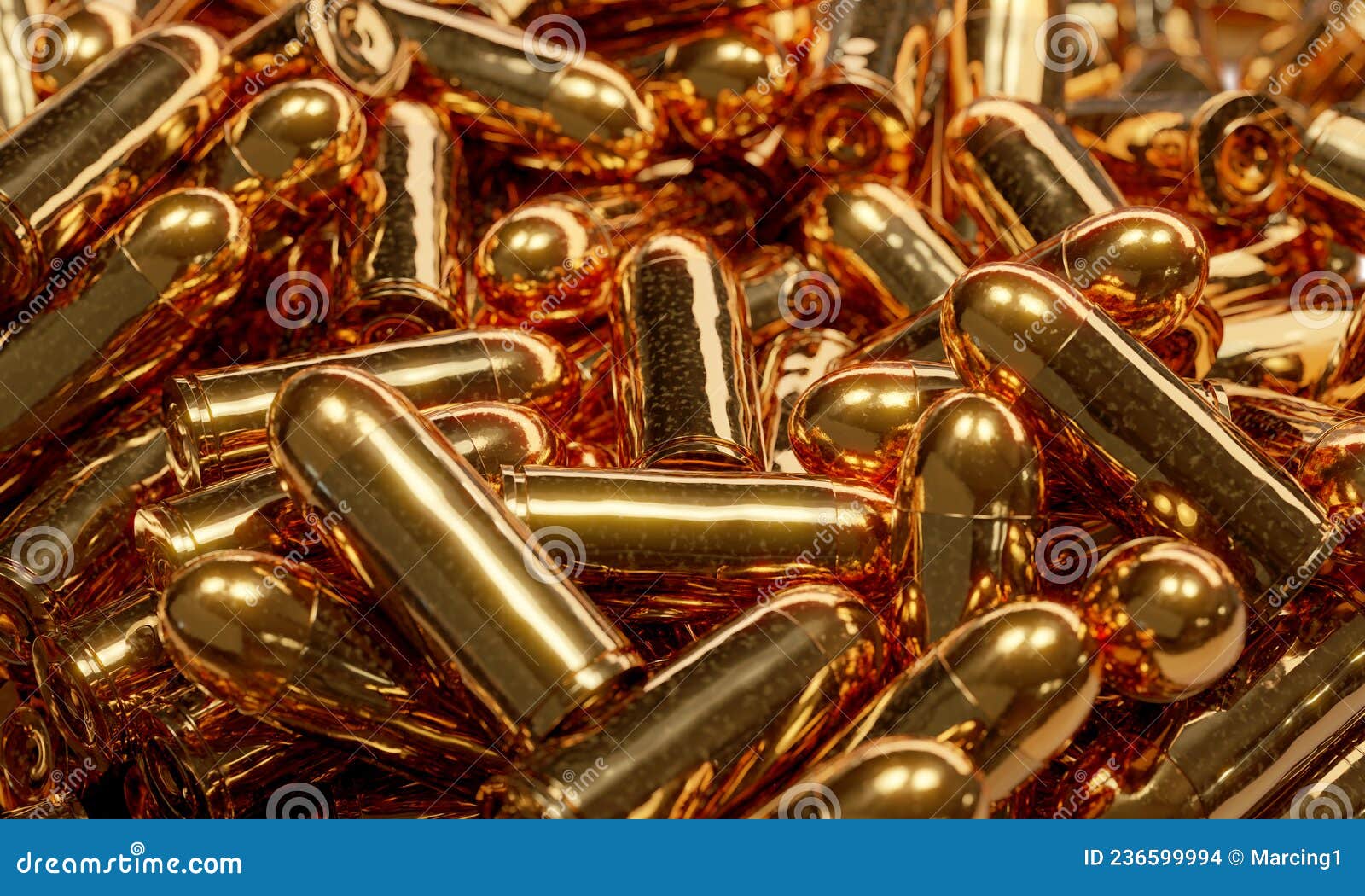 3d Render Illustration of a Big Pile of Pistol Ammunition Stock Photo ...