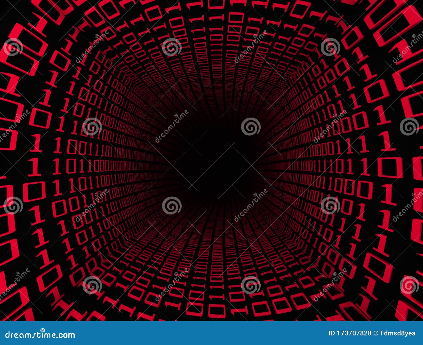 Binary code tunnel stock illustration. Illustration of information ...