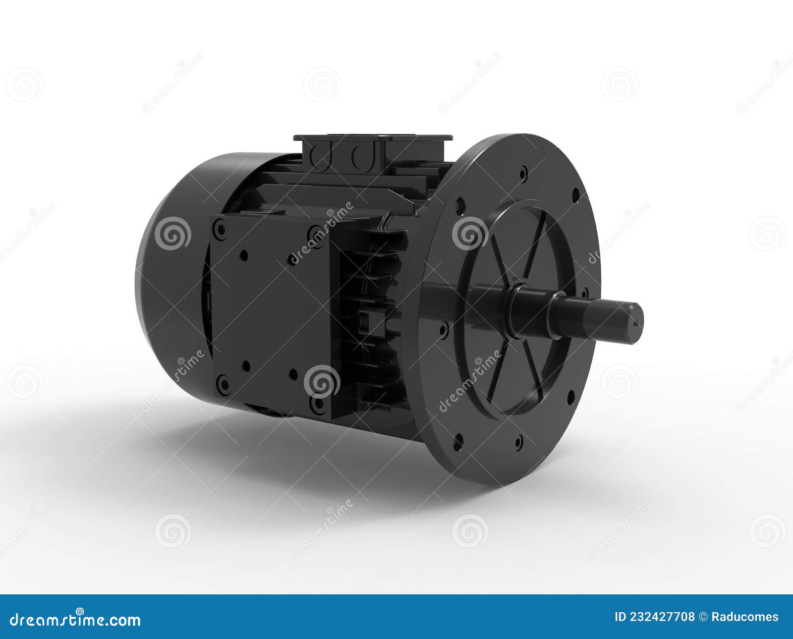3D Rendering - Black Electric Motor Stock Illustration - Illustration ...
