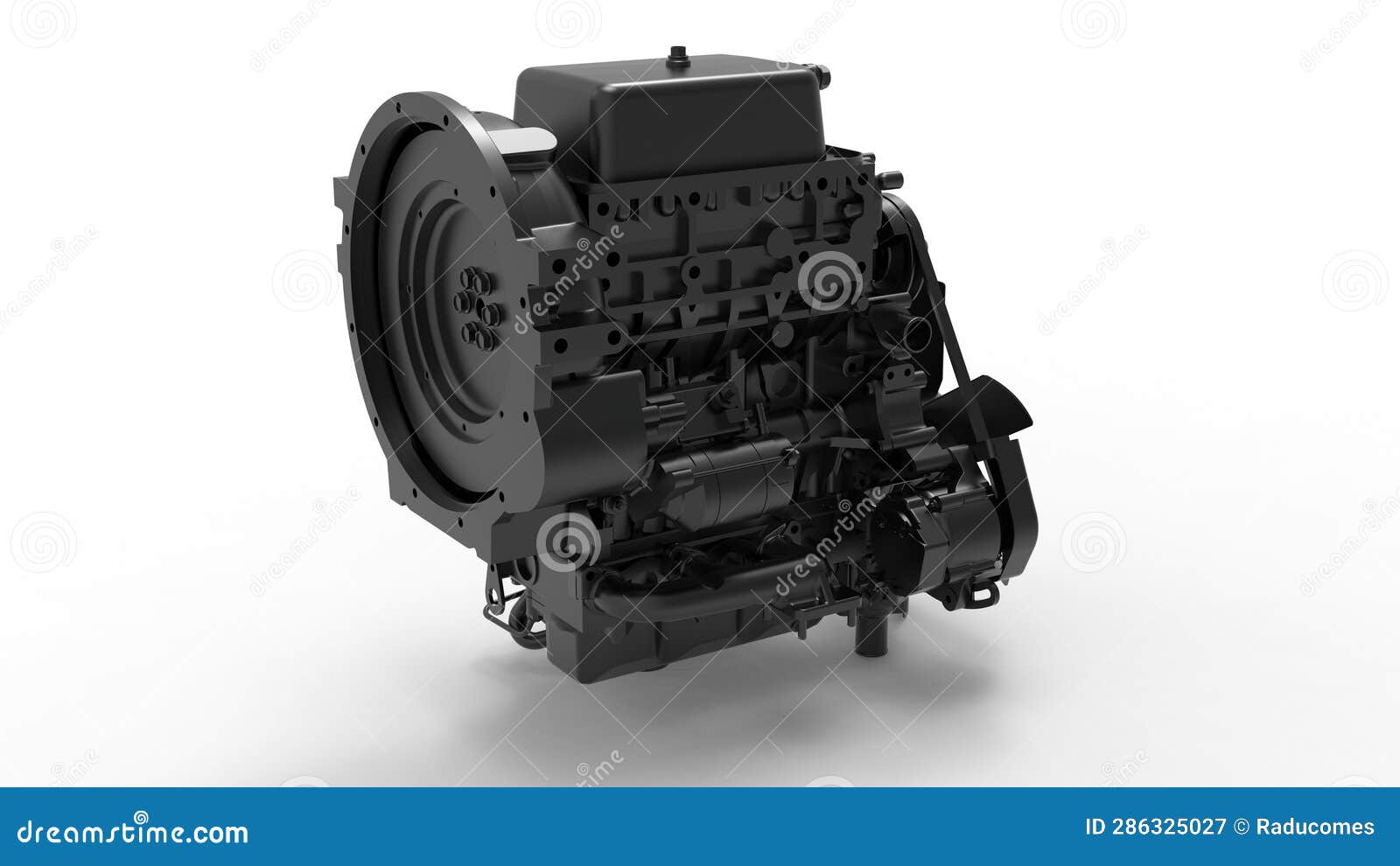 3D Rendering - Black Large Truck Engine Stock Illustration ...