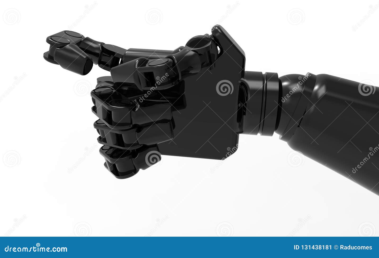 Black Robotic Palm 3D Render Stock Illustration - Illustration of ...