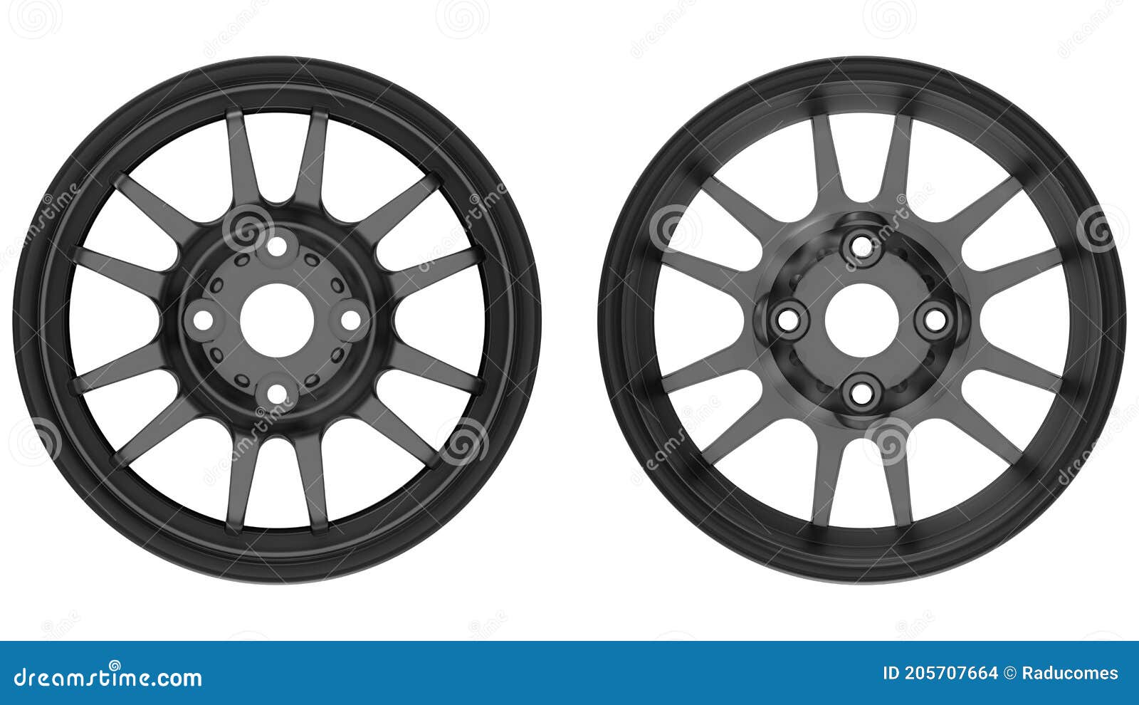 3D Rendering - Black Simple Car Rim Stock Illustration - Illustration ...
