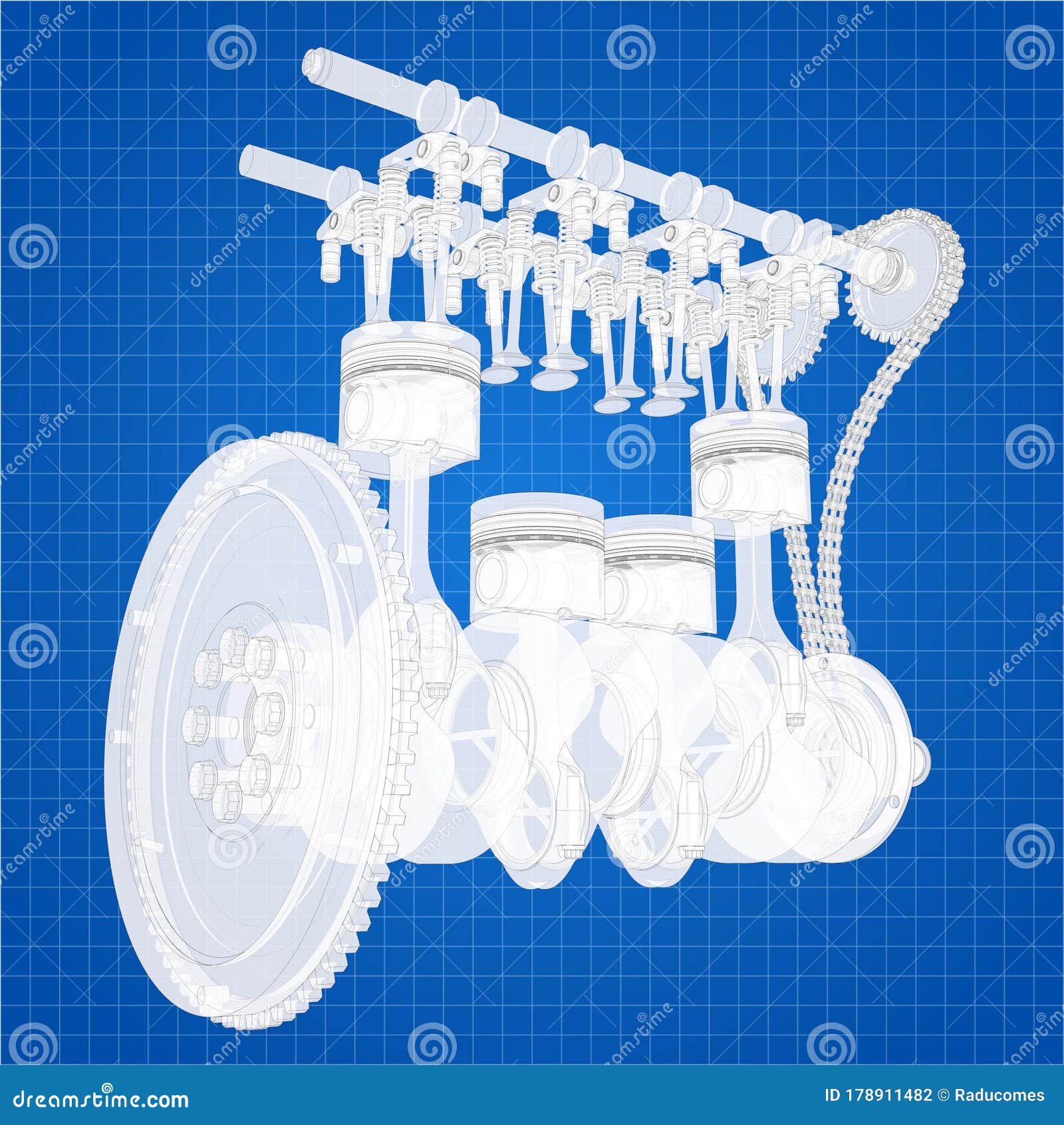 Pistons Of Engine Two Items With Rods Aligned For Car Crankshaft ...