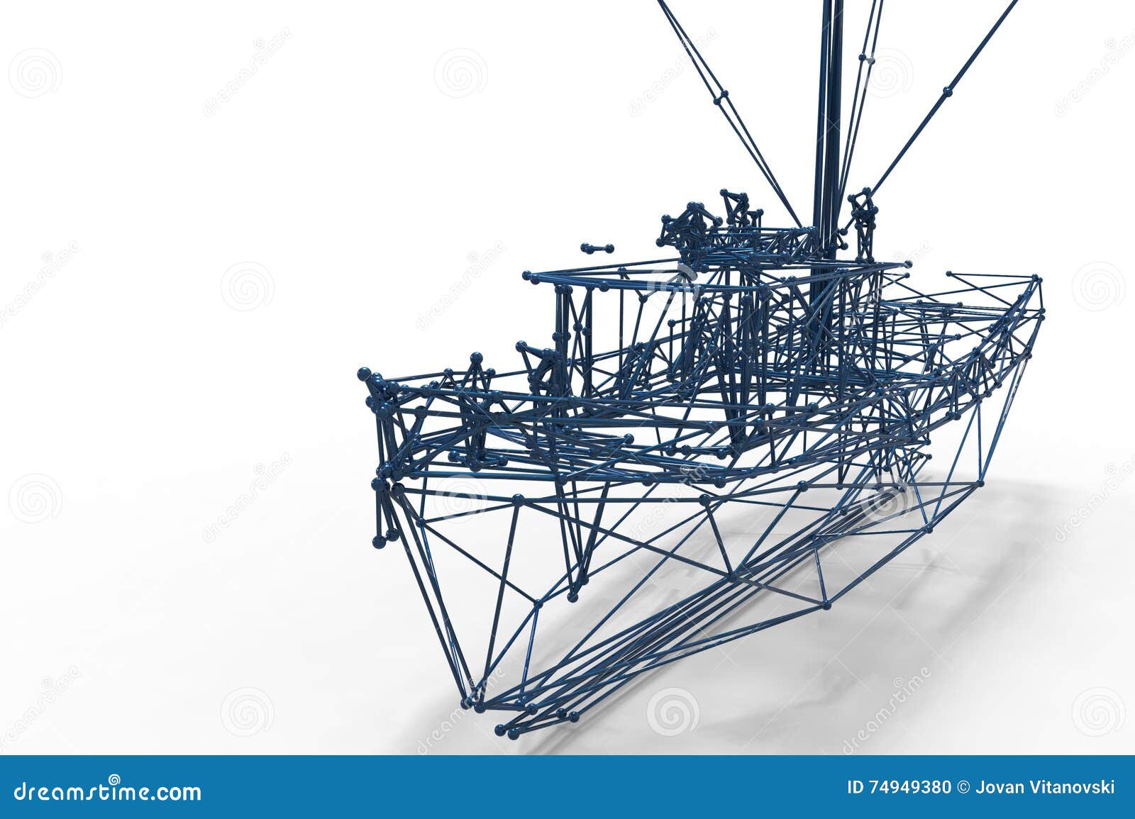 3d Render Illustration of Boat Structure Stock Illustration ...