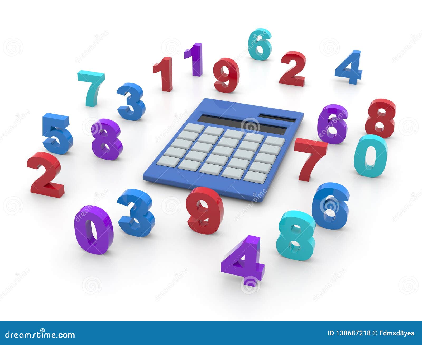 Calculator and numbers stock illustration. Illustration of concept ...