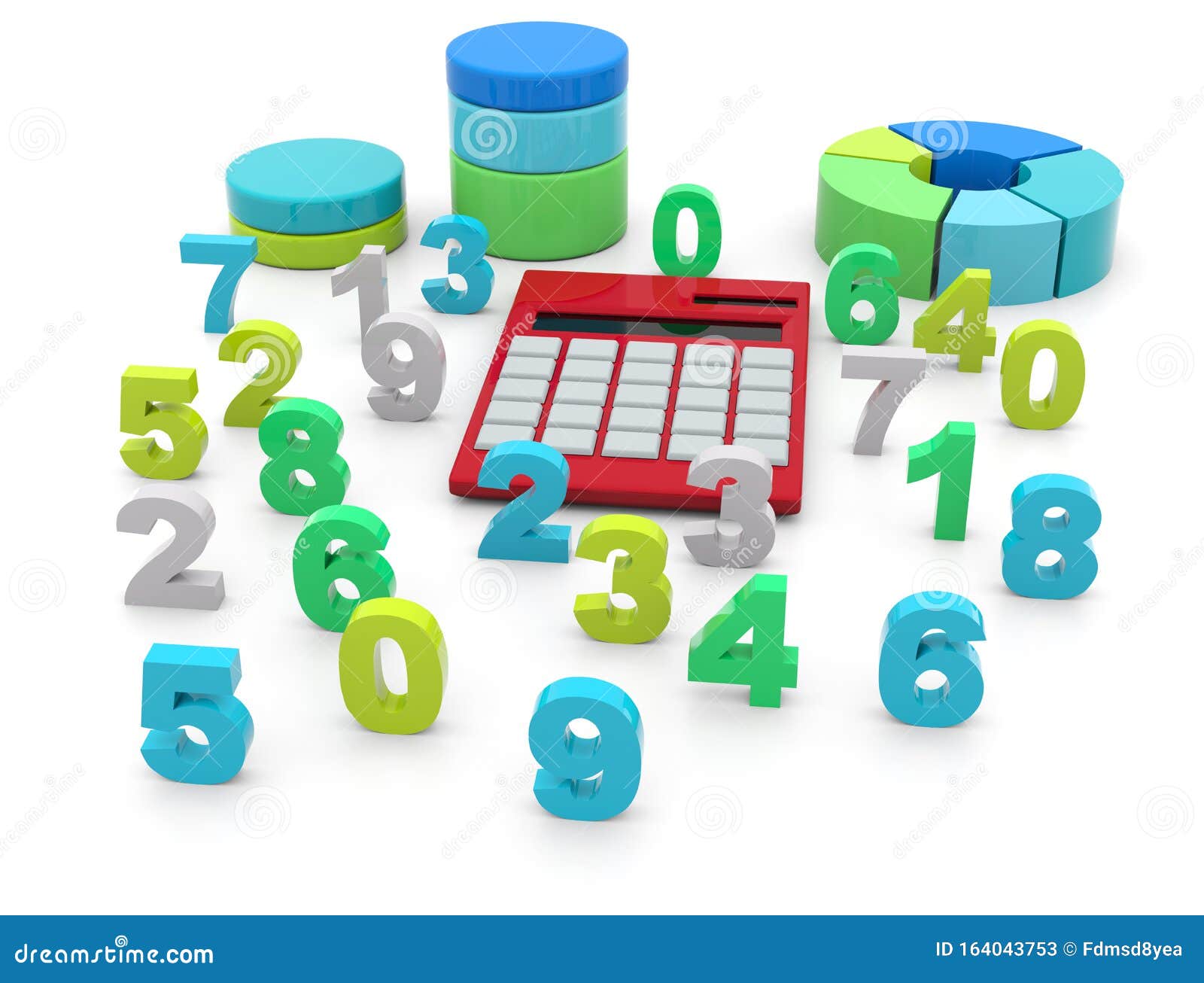 Calculator and numbers stock illustration. Illustration of math - 164043753