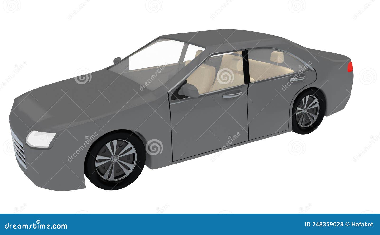 3d Render Illustration of Car on Isolated on White Stock Illustration ...