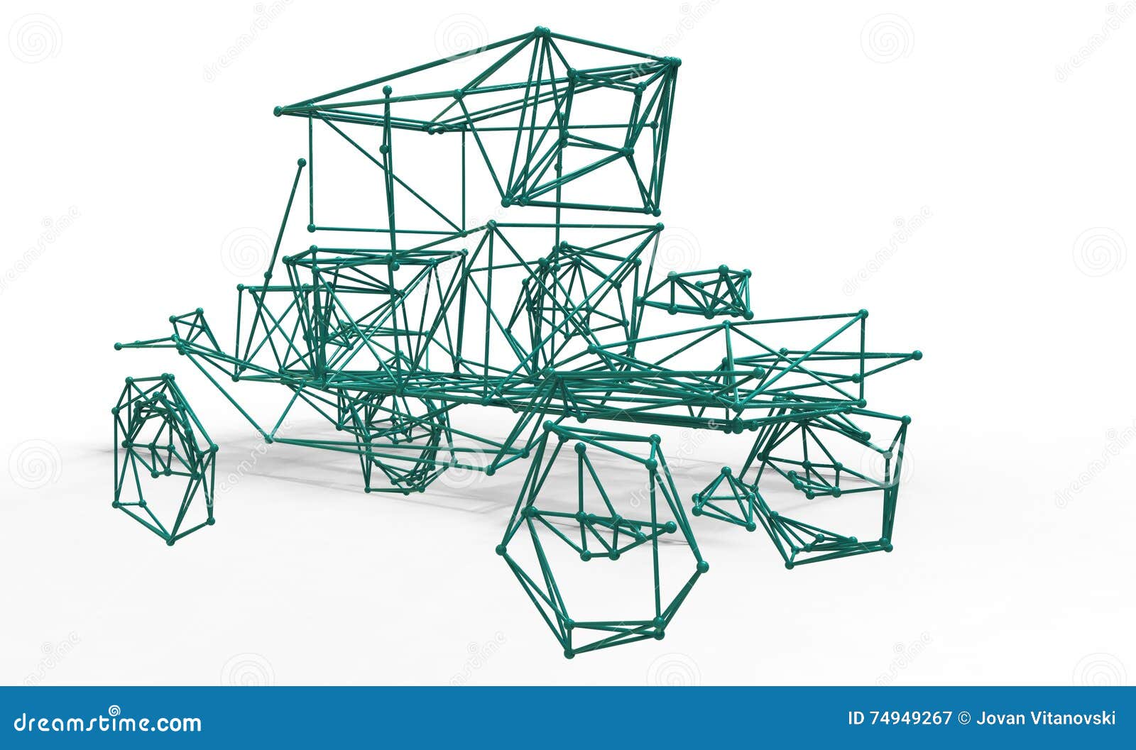 3d Render Illustration of Car Structure Stock Illustration ...