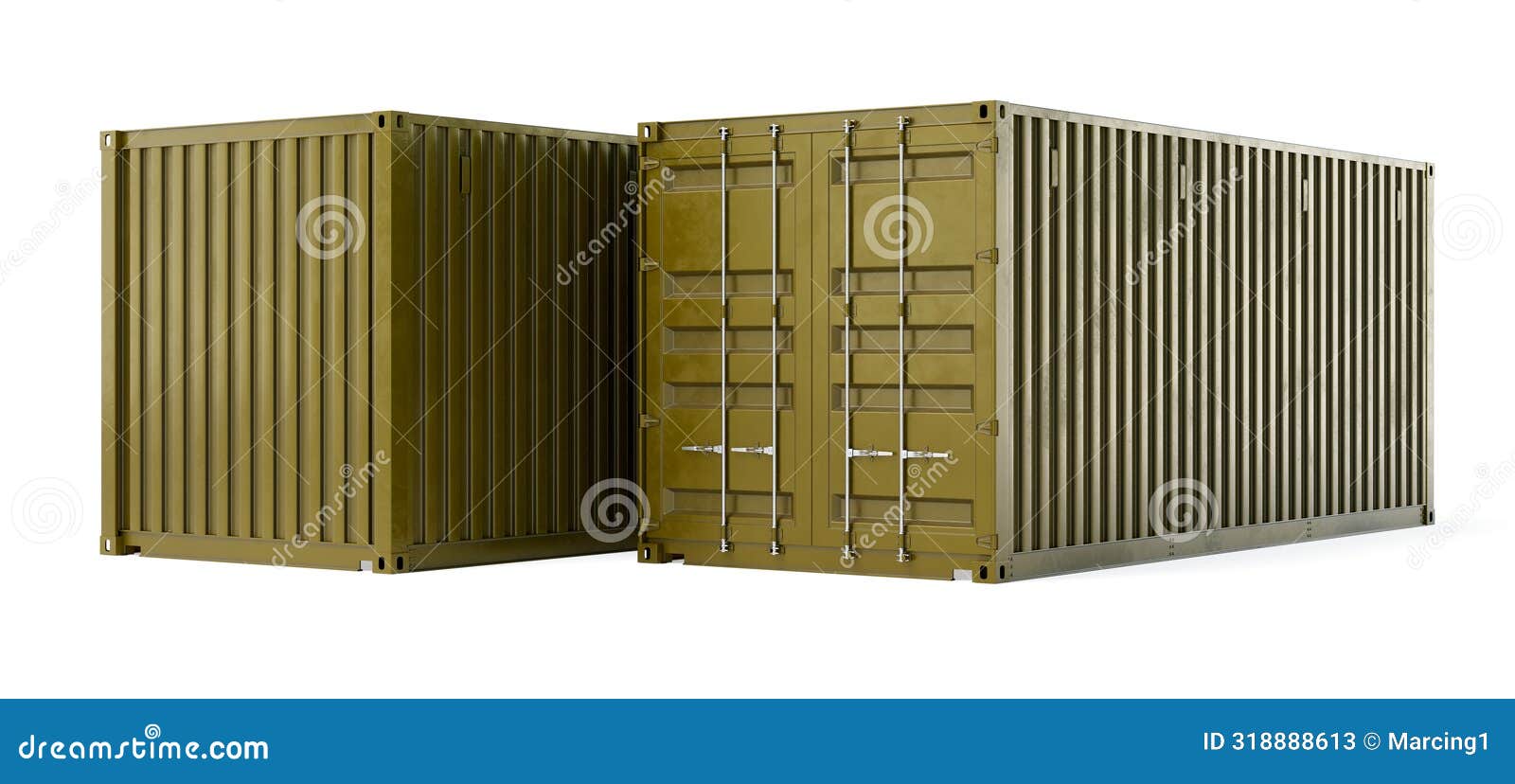 3d Render Illustration of a Cargo Container Stock Illustration ...