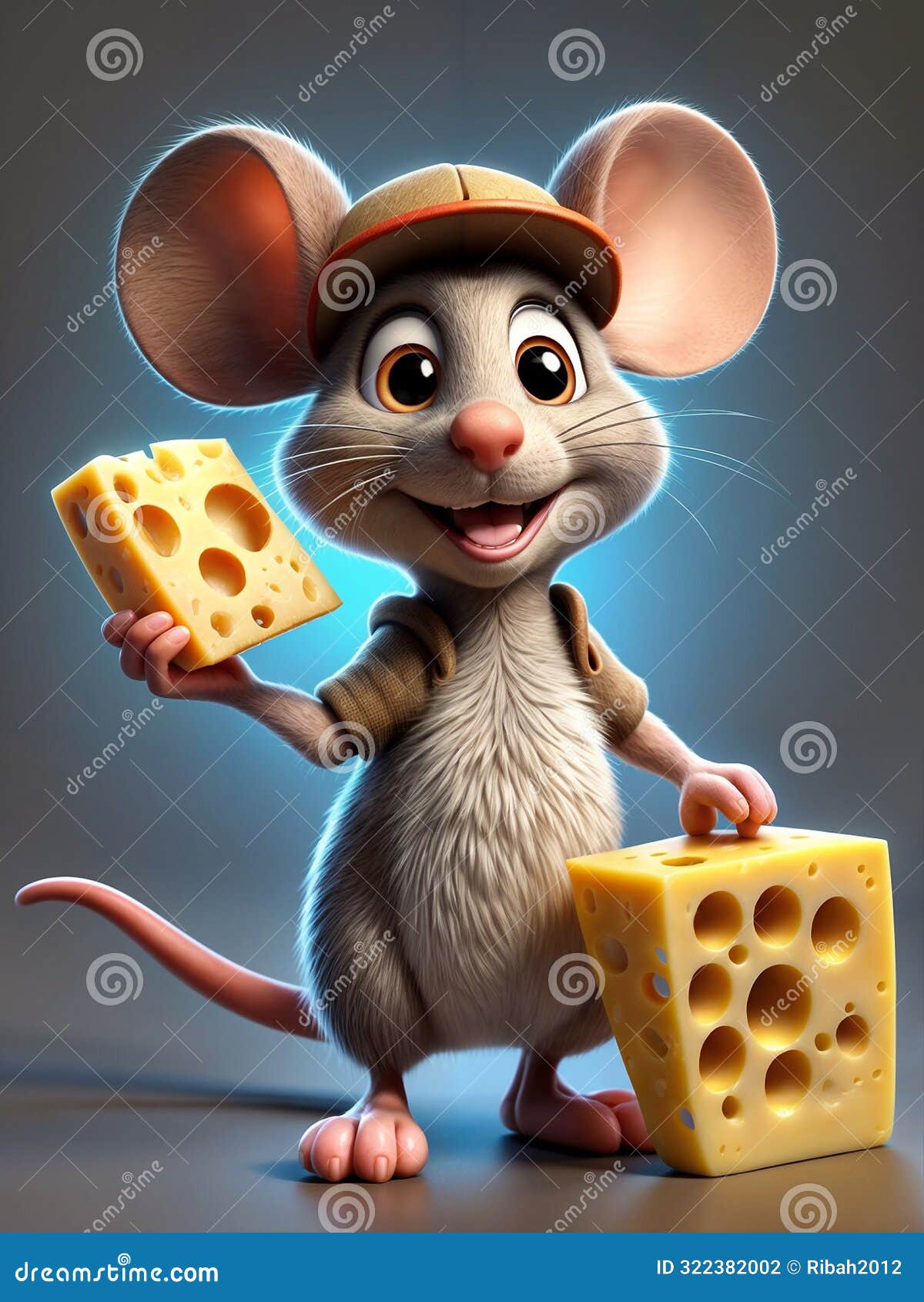 A 3d Render Illustration Of Cartoon Character Mouse Rate Rodent ...