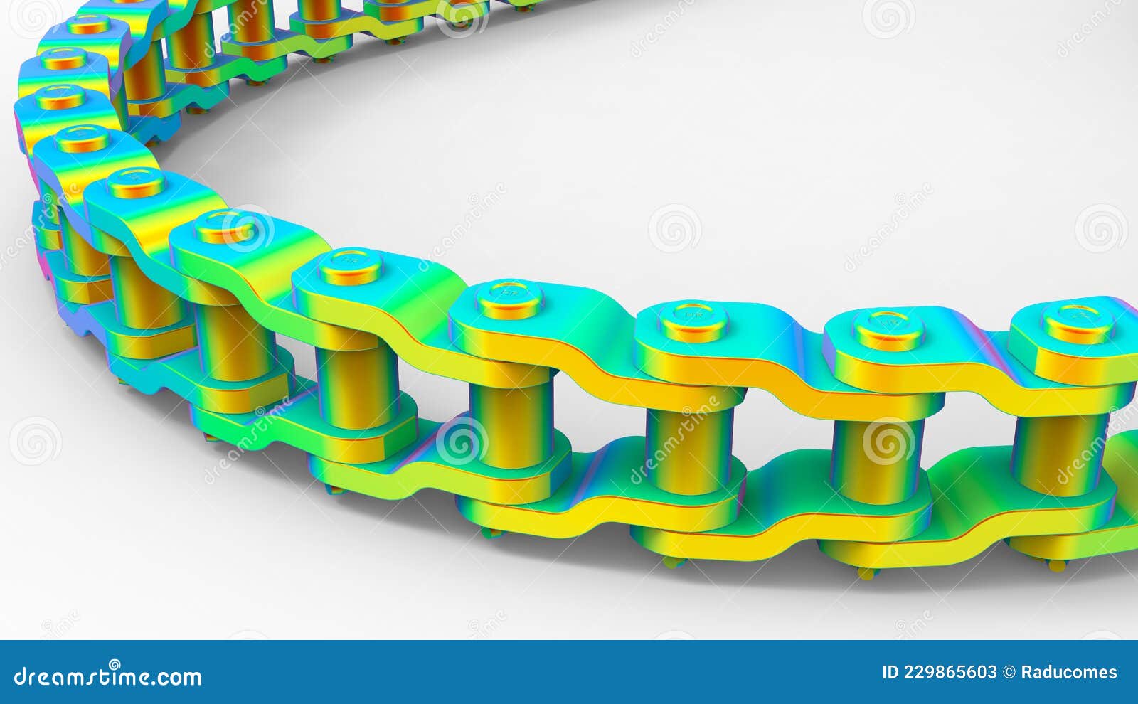 3D Rendering - Chain Links Rainbow Colored Stock Illustration ...