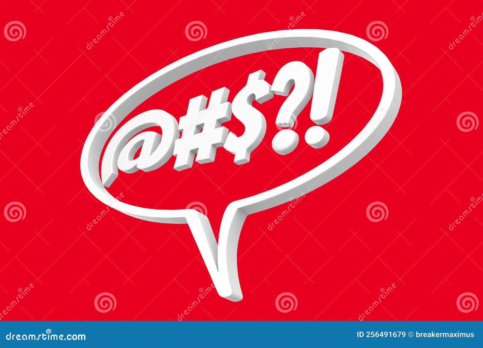 3d Render Illustration of Comic Exclamation Marks in Speech Box on Red ...