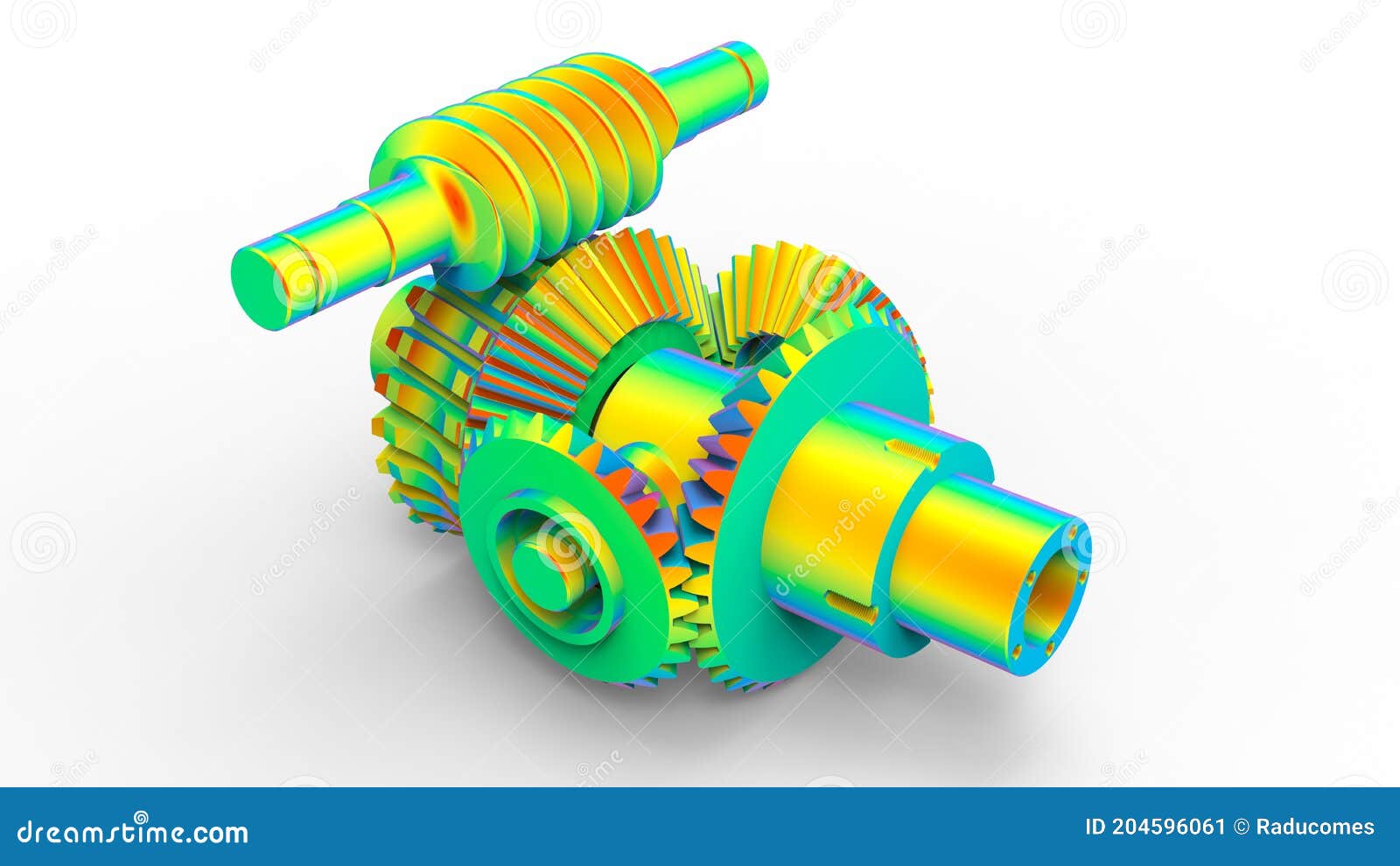 3D Rendering - Gears Material Stress Analysis Stock Illustration ...