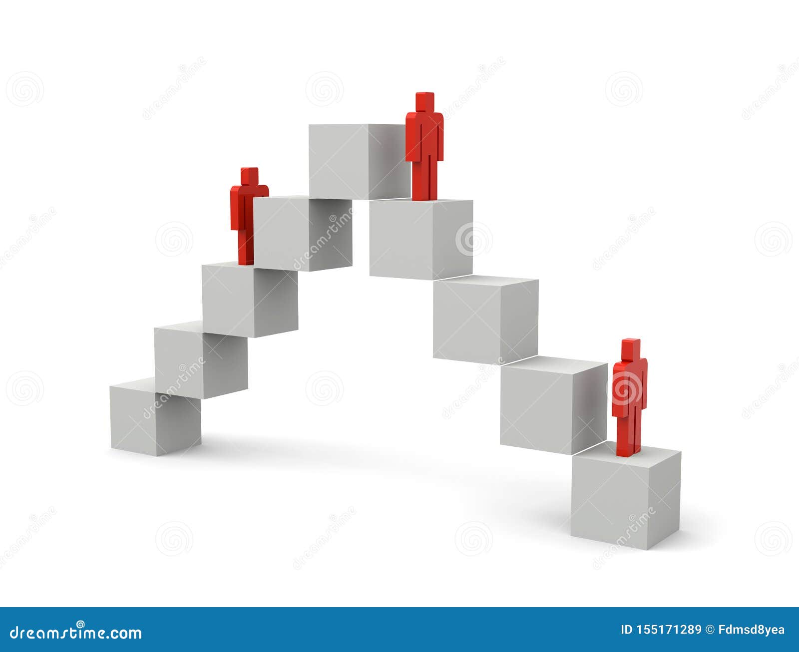 Cubes stacked in stair stock illustration. Illustration of successful ...