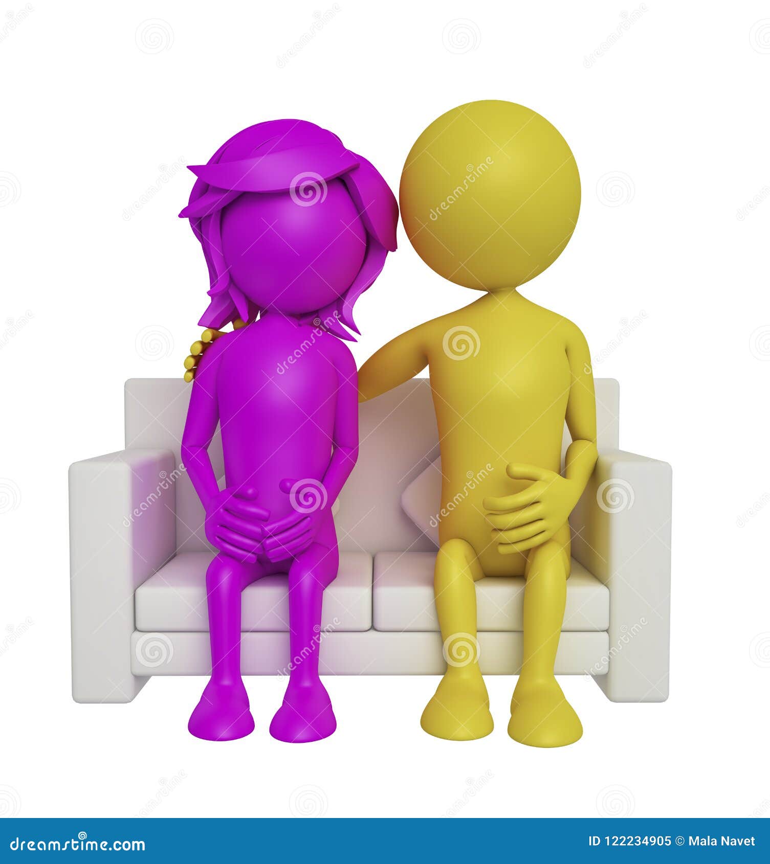3d Characters is Sitting Pose Stock Illustration - Illustration of girl ...