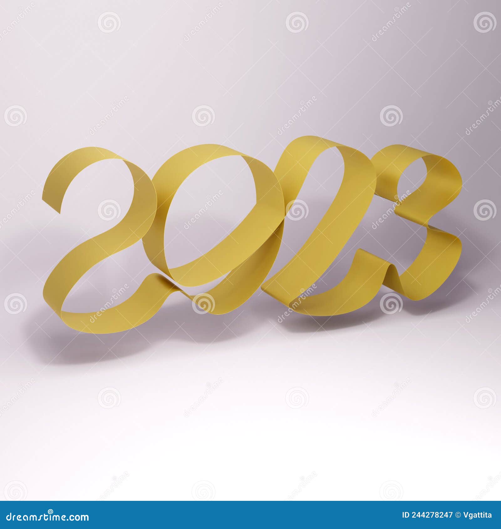 3d Render Illustration of Date 2023 Yellow Color Stock Illustration ...